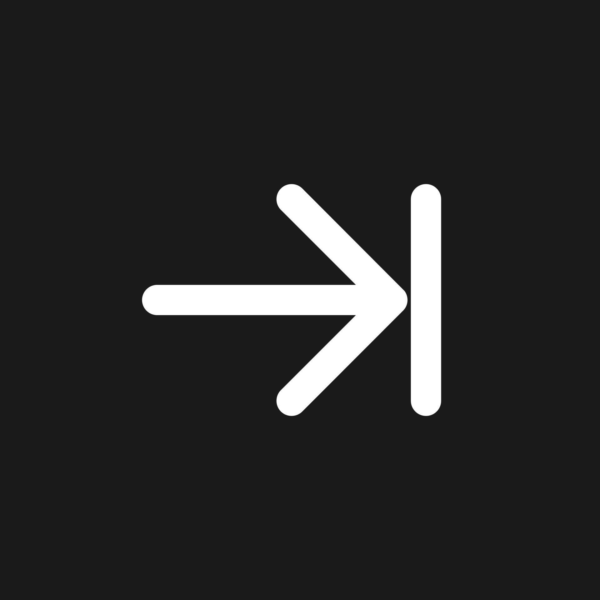 Next step dark mode glyph ui icon. Forward. Simple filled line element. User interface design ...