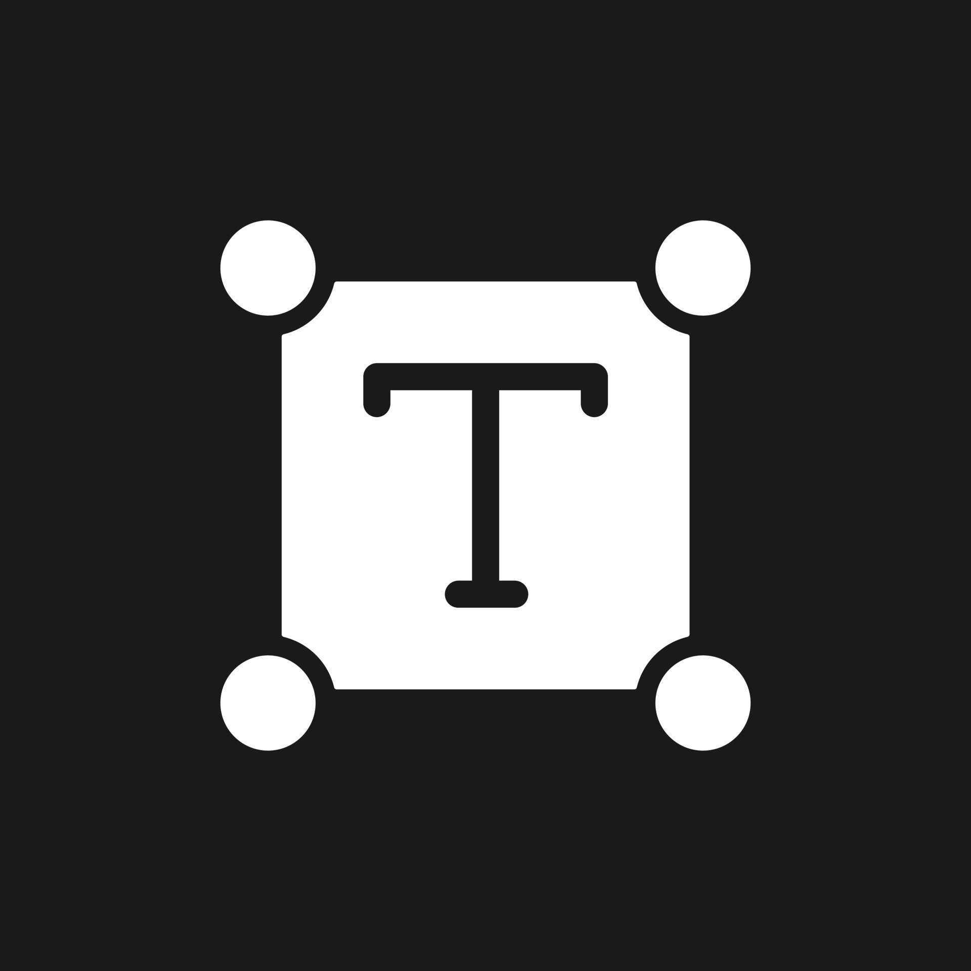 Text Dark Mode Glyph Ui Icon Simple Filled Line Element User Interface Design White