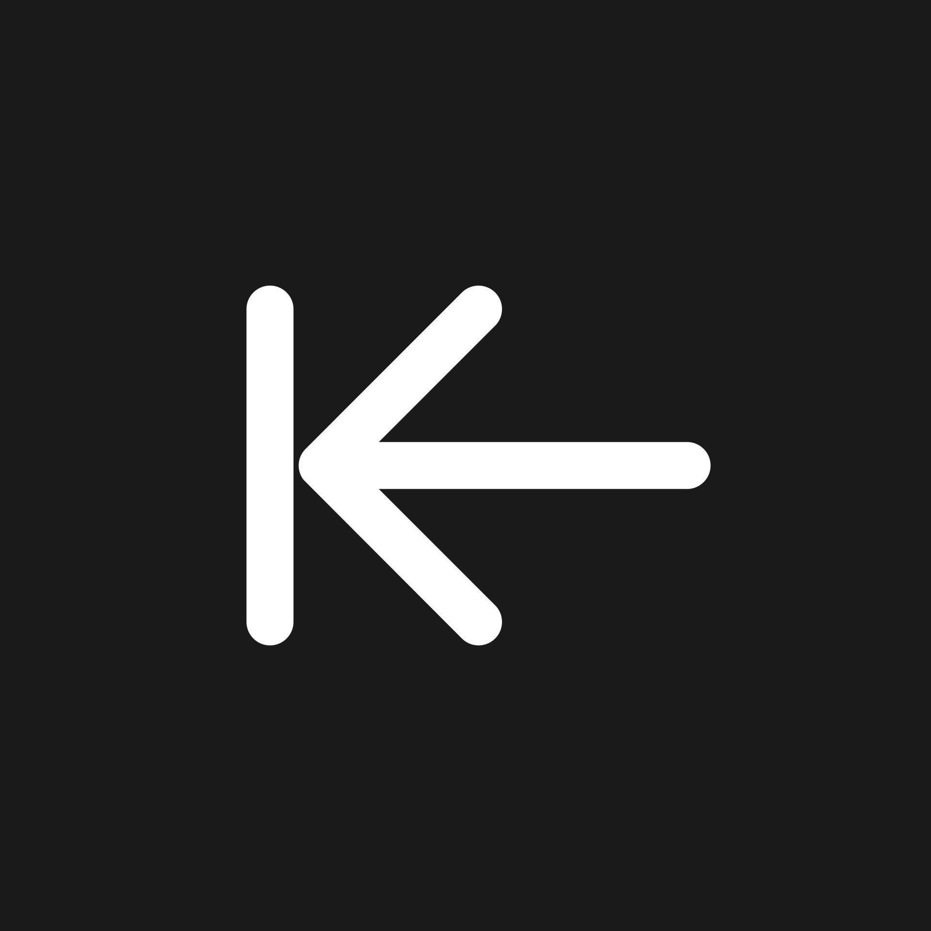 Previous Step Dark Mode Glyph Ui Icon Simple Filled Line Element User Interface Design White