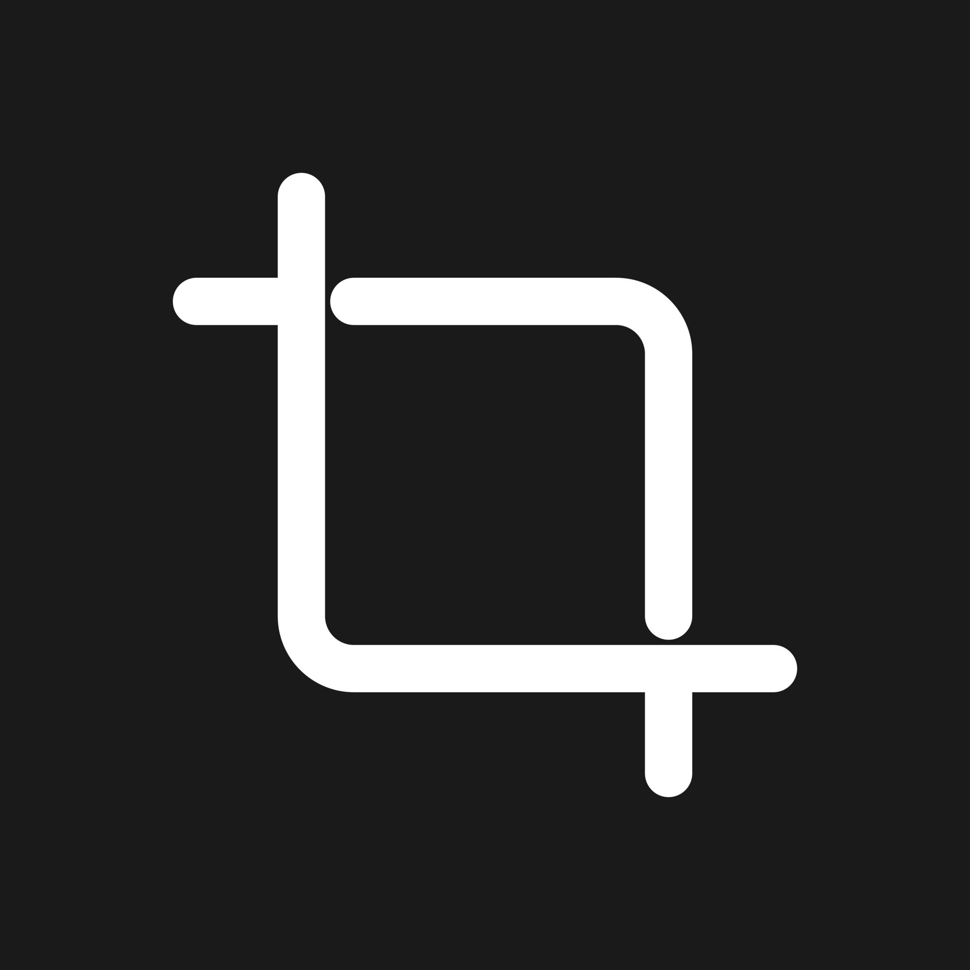 Crop picture dark mode glyph ui icon. Resizing. Simple filled line element. User interface ...