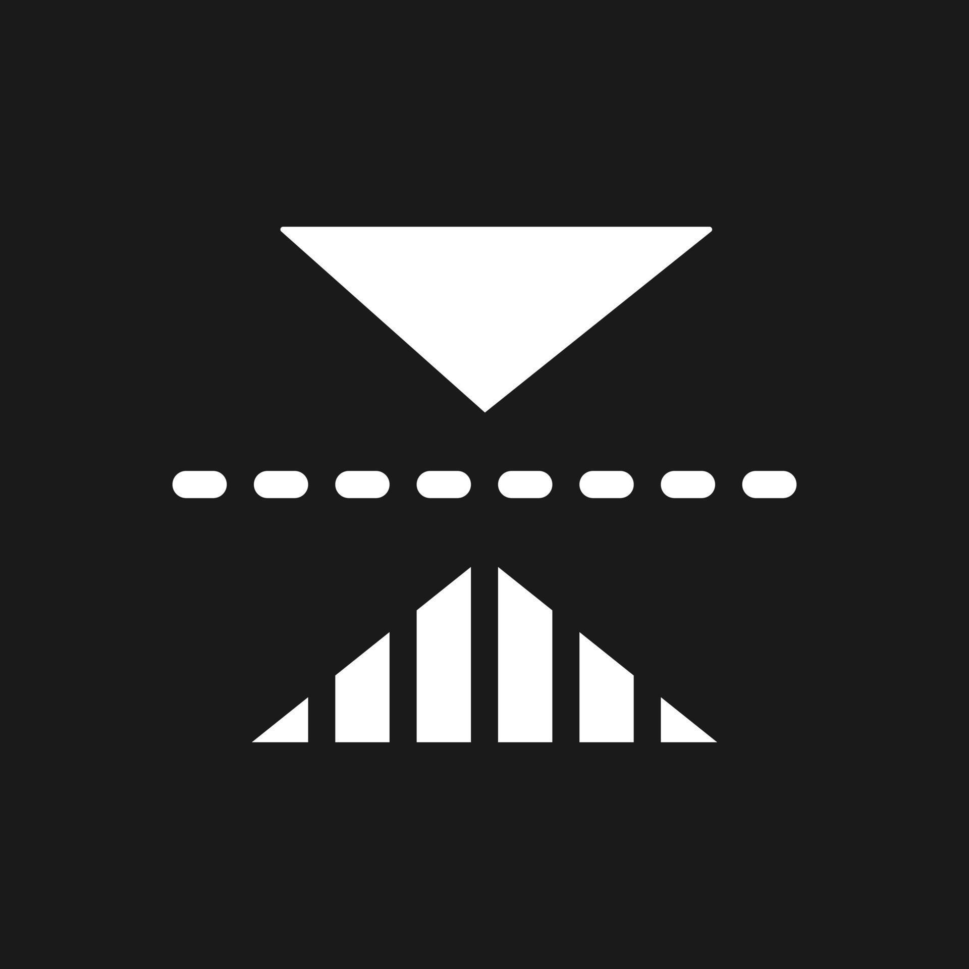 Horizontal reflection dark mode glyph ui icon. Simple filled line element. User interface design ...