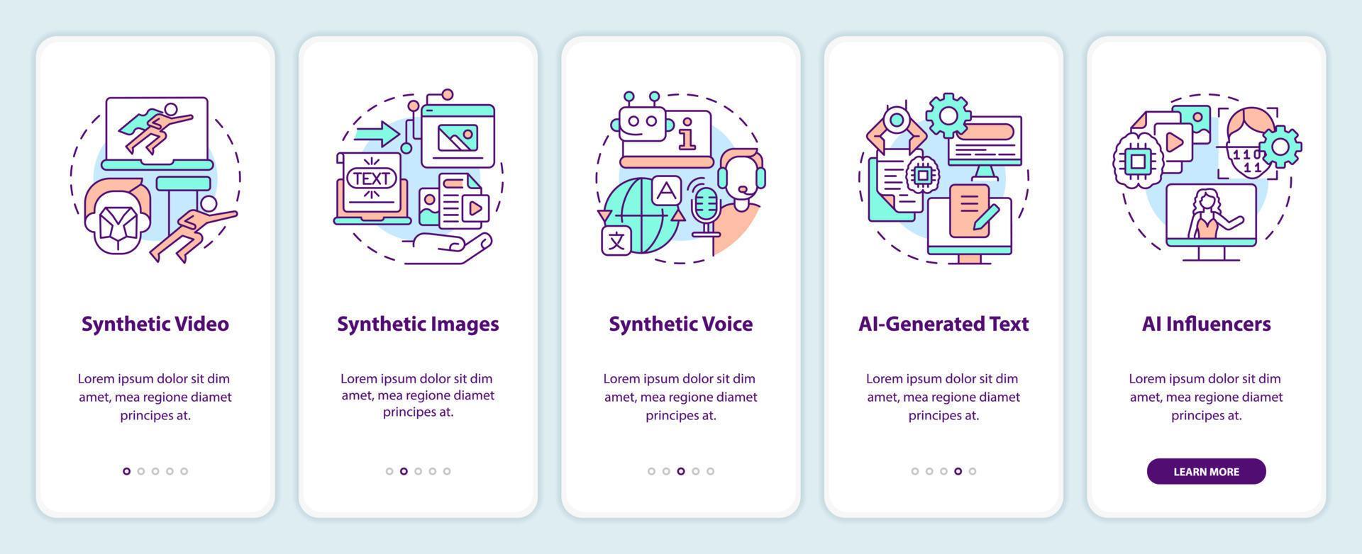 Synthetic Media Types Onboarding Mobile App Screen Vr Walkthrough 5