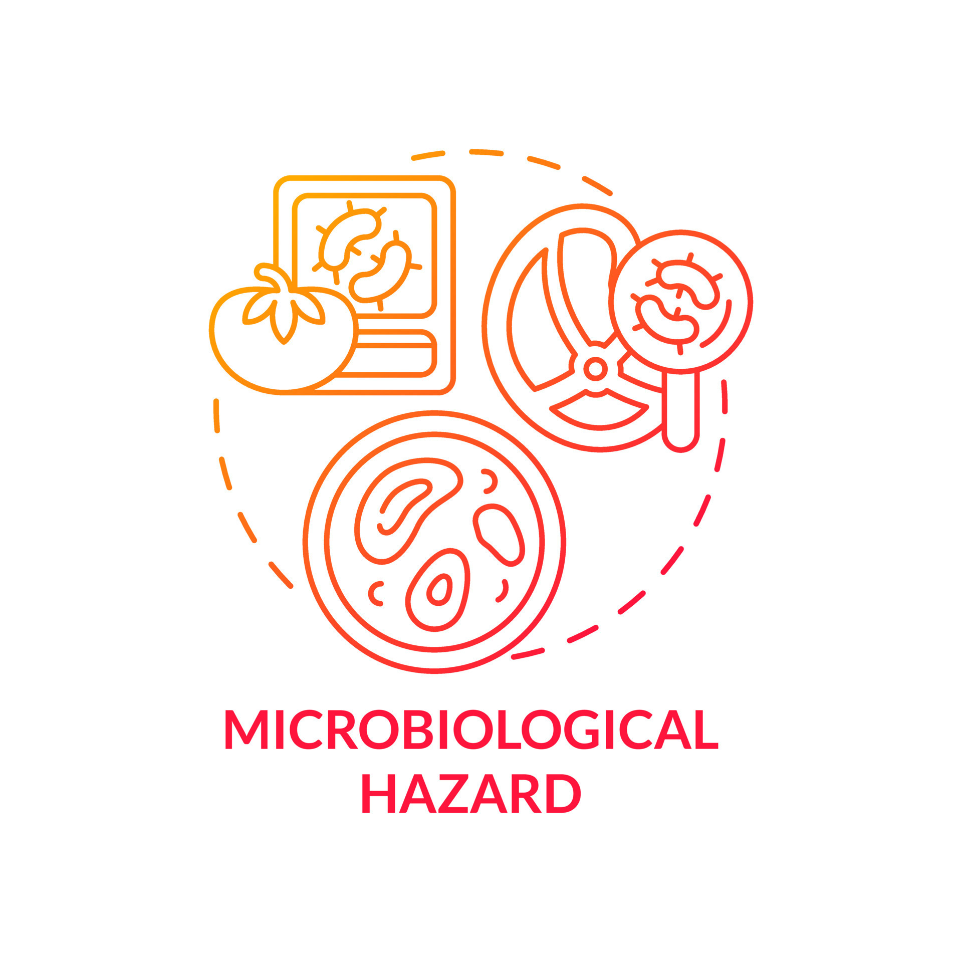 Microbiological hazard red gradient concept icon. Involving harmful ... Microbiological hazard red gradient concept icon. Involving harmful ...