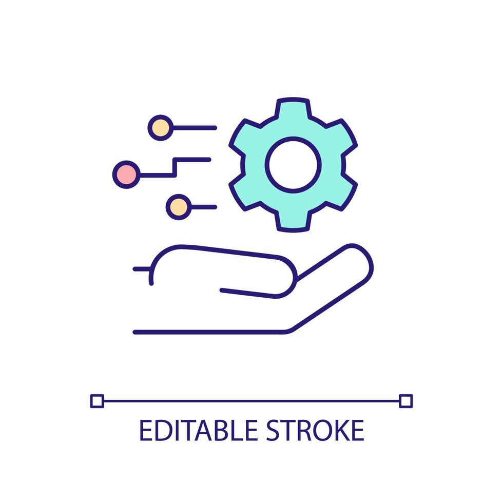 Digital processing RGB color icon. Technical support service. Strategic planning. Computing ...