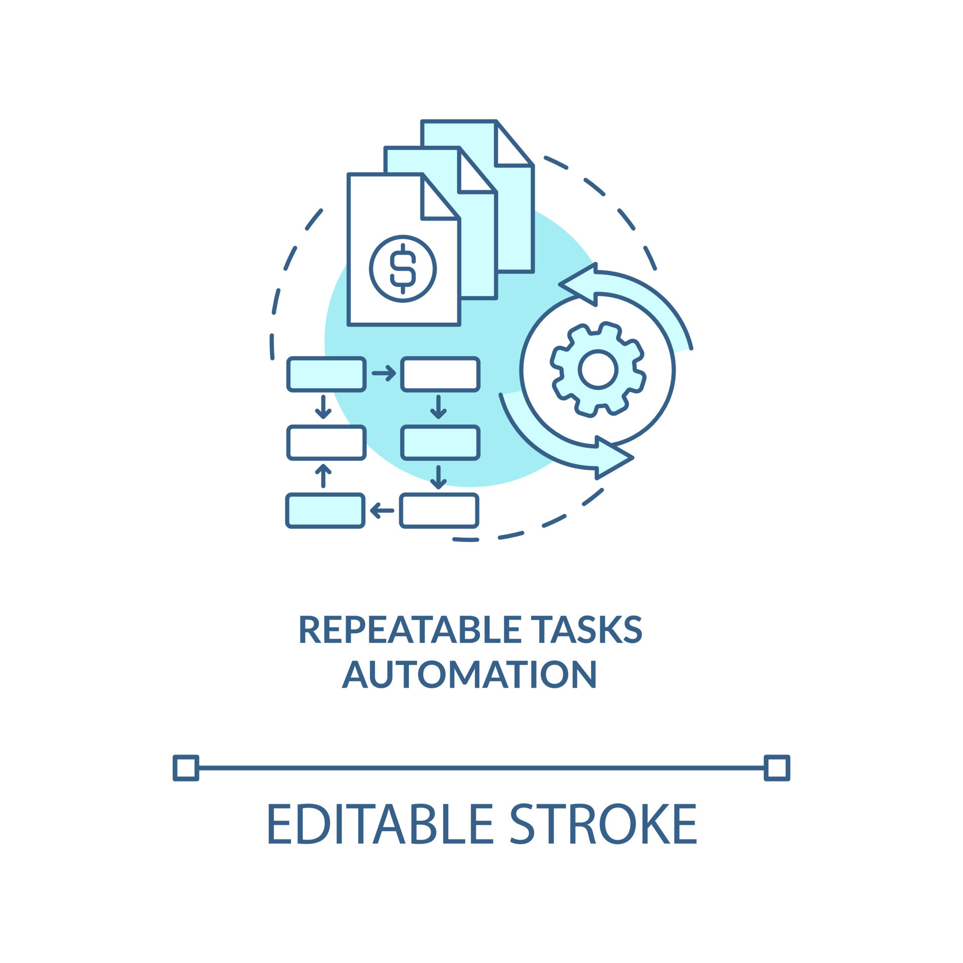 Repeatable Tasks Automation Turquoise Concept Icon Payroll Processing Software Abstract Idea