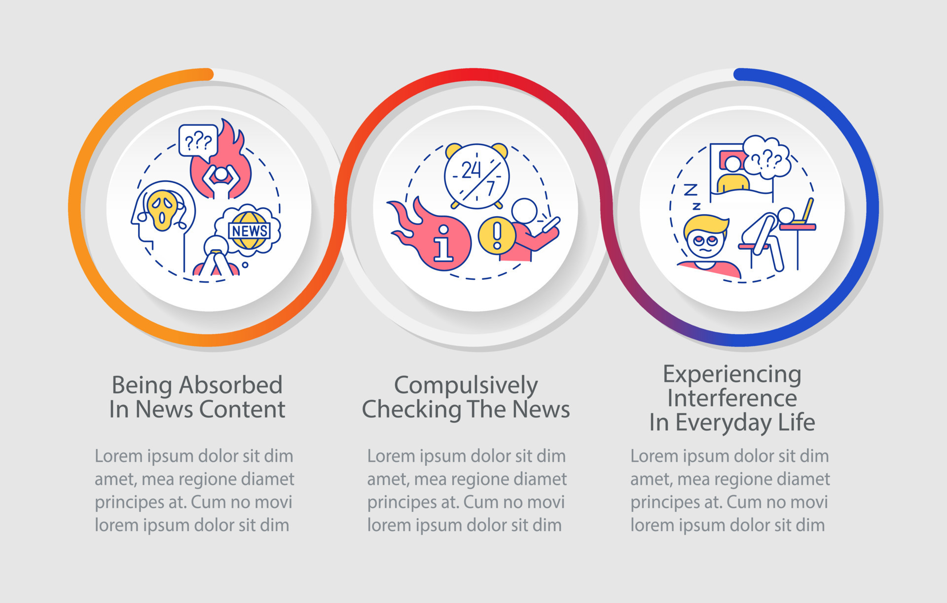 Reading news nonstop issue loop infographic template. Information ... Reading news nonstop issue loop infographic template. Information ...