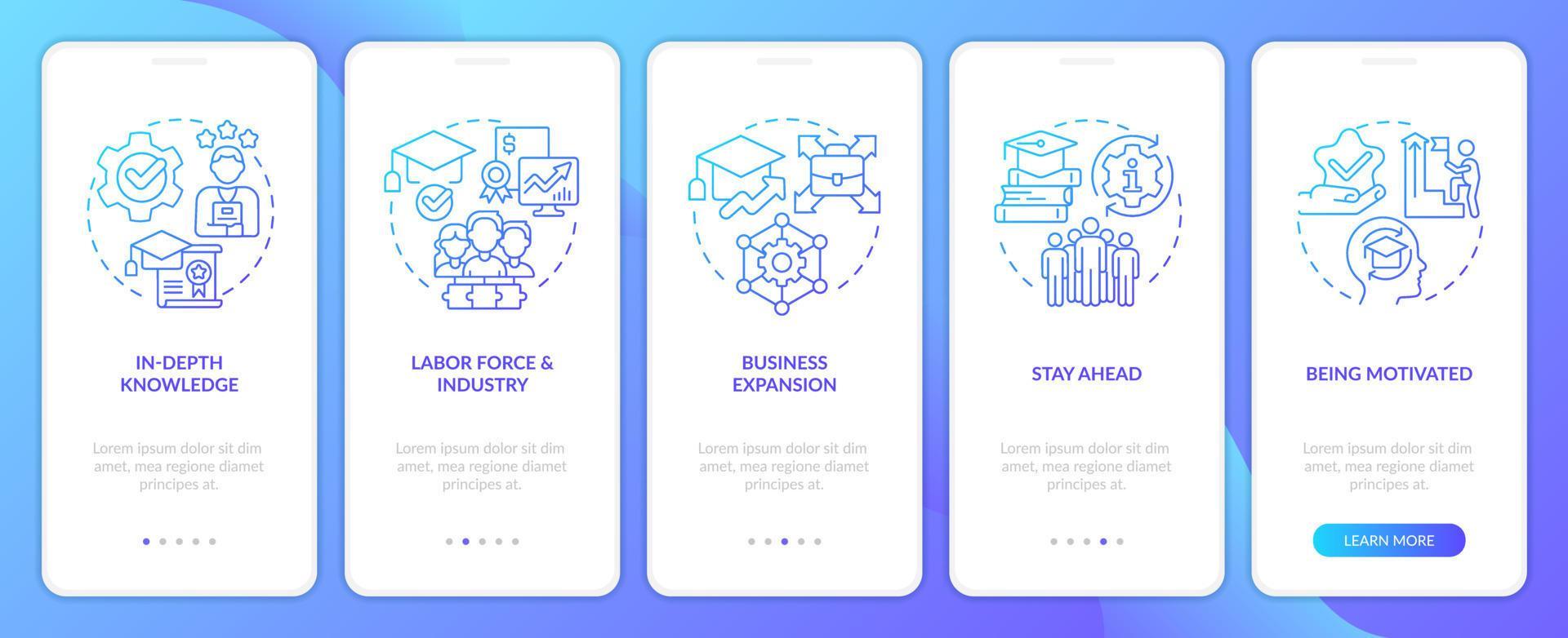 Industry Specific Education Blue Gradient Onboarding Mobile App Screen