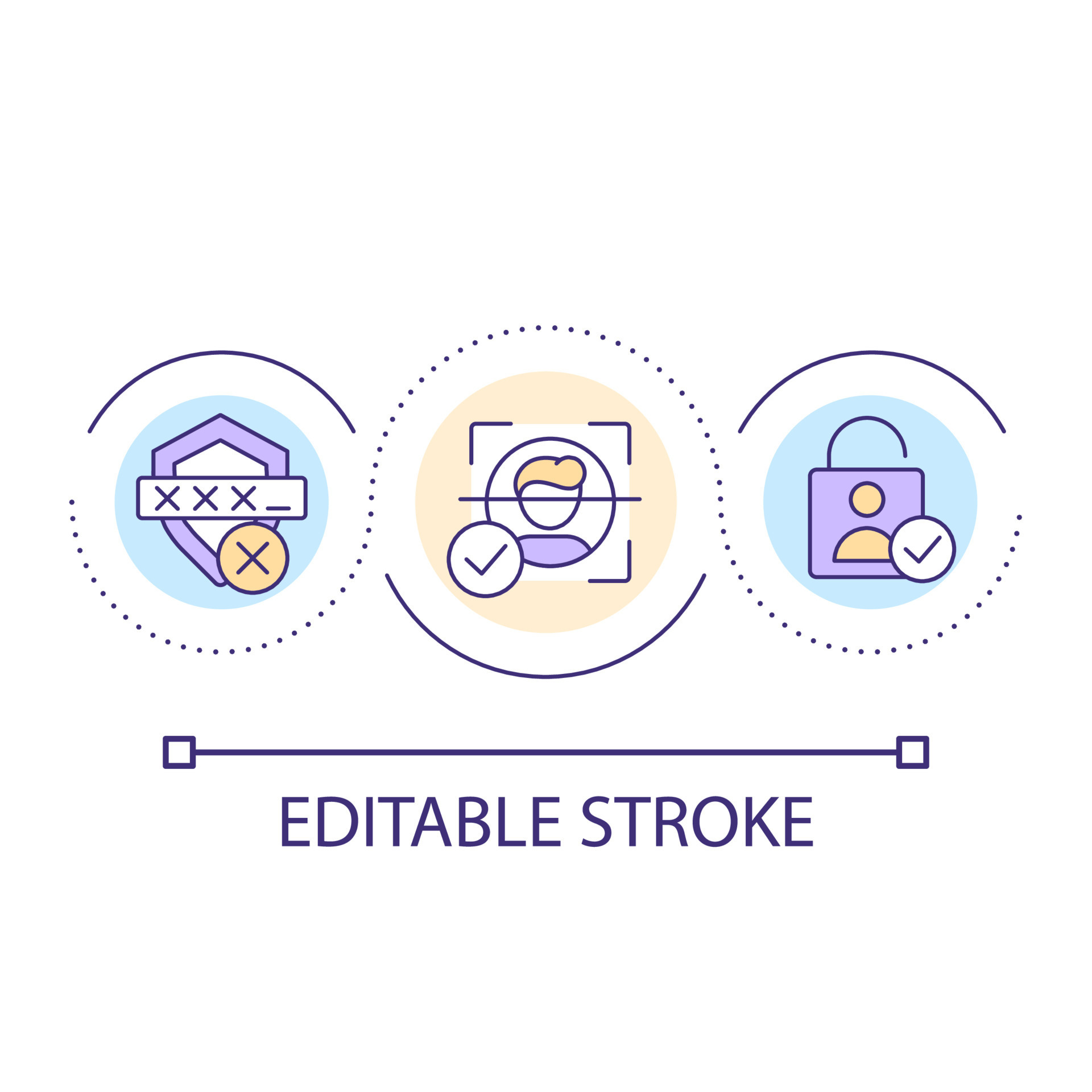 Biometric Authentication Loop Concept Icon Secure Password Reliable Access Private Safety