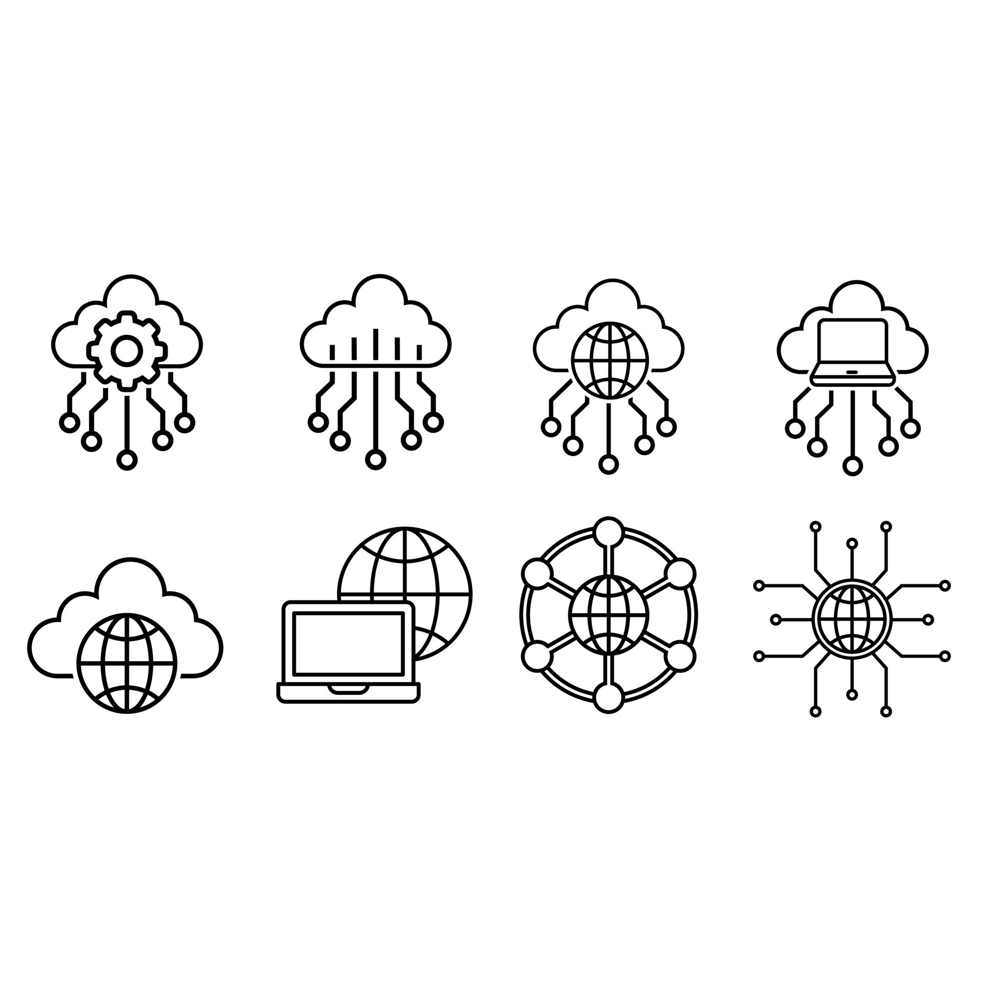 Internet vector icon set. cloud service illustration sign collection ... Internet vector icon set. cloud service illustration sign collection ...