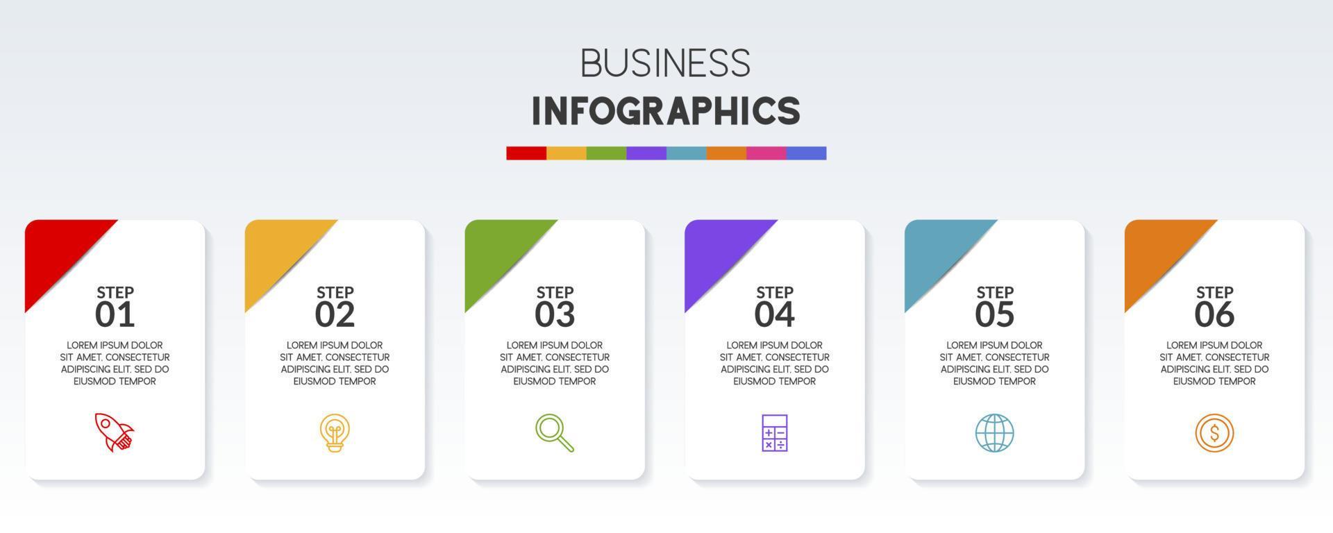 Infographics design template and icons with 6 options or 6 steps ...