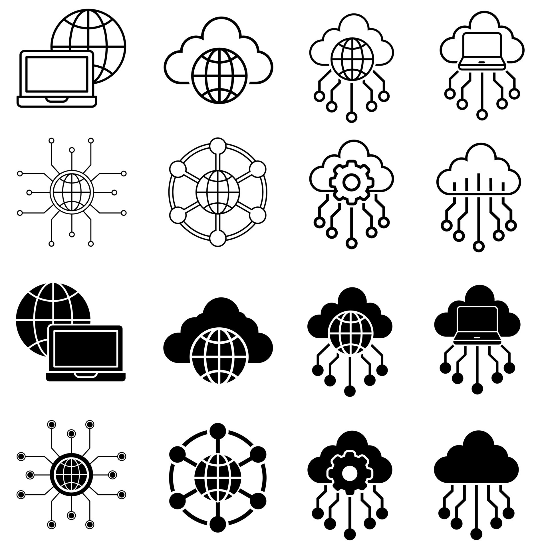 Internet vector icon set. cloud service illustration sign collection ... Internet vector icon set. cloud service illustration sign collection ...