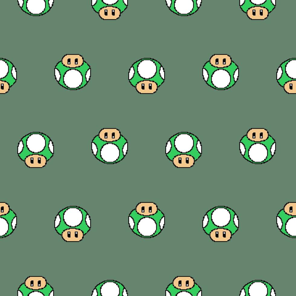 Pattern Green Mushroom From Super Mario Pixel Art Vector Illustration 23079366 Vector Art At