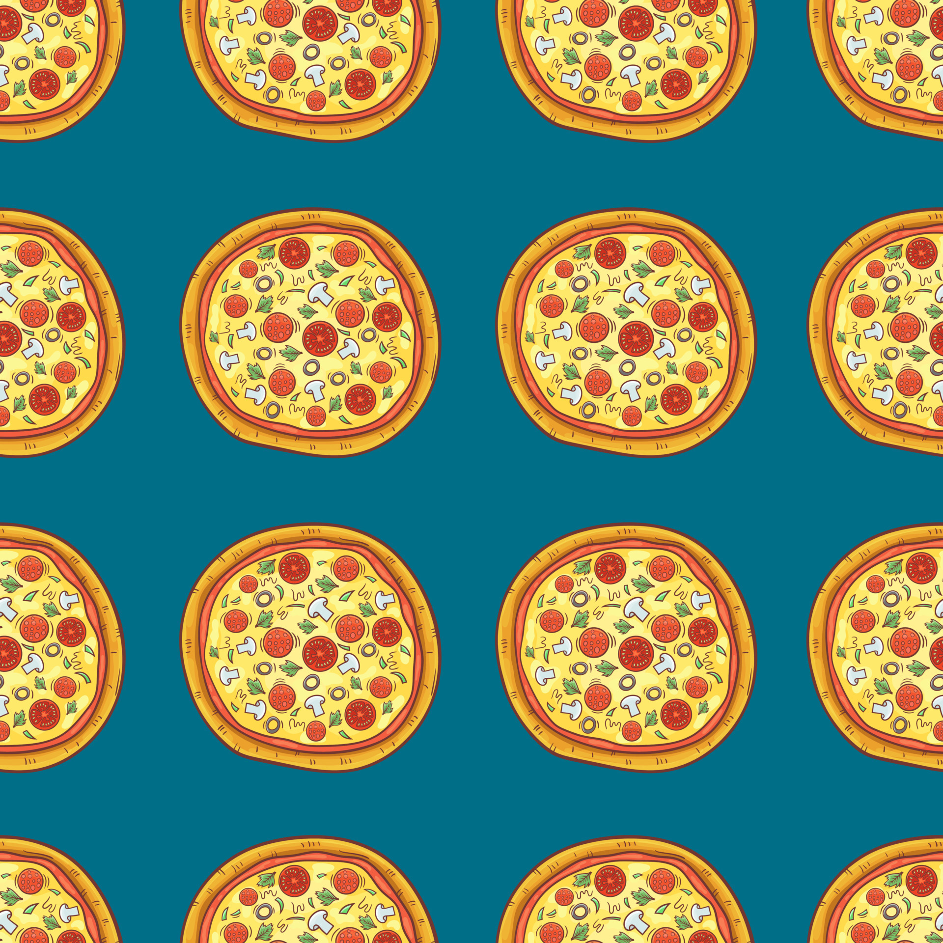 Pizza pattern vector design illustration 23079693 Vector Art at Vecteezy