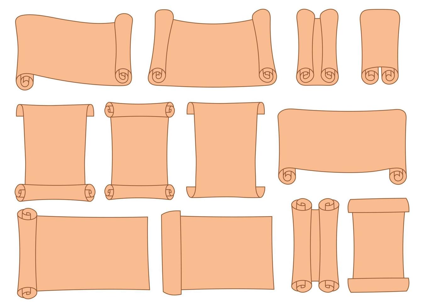 Old scroll vector design illustration isolated on white background ...