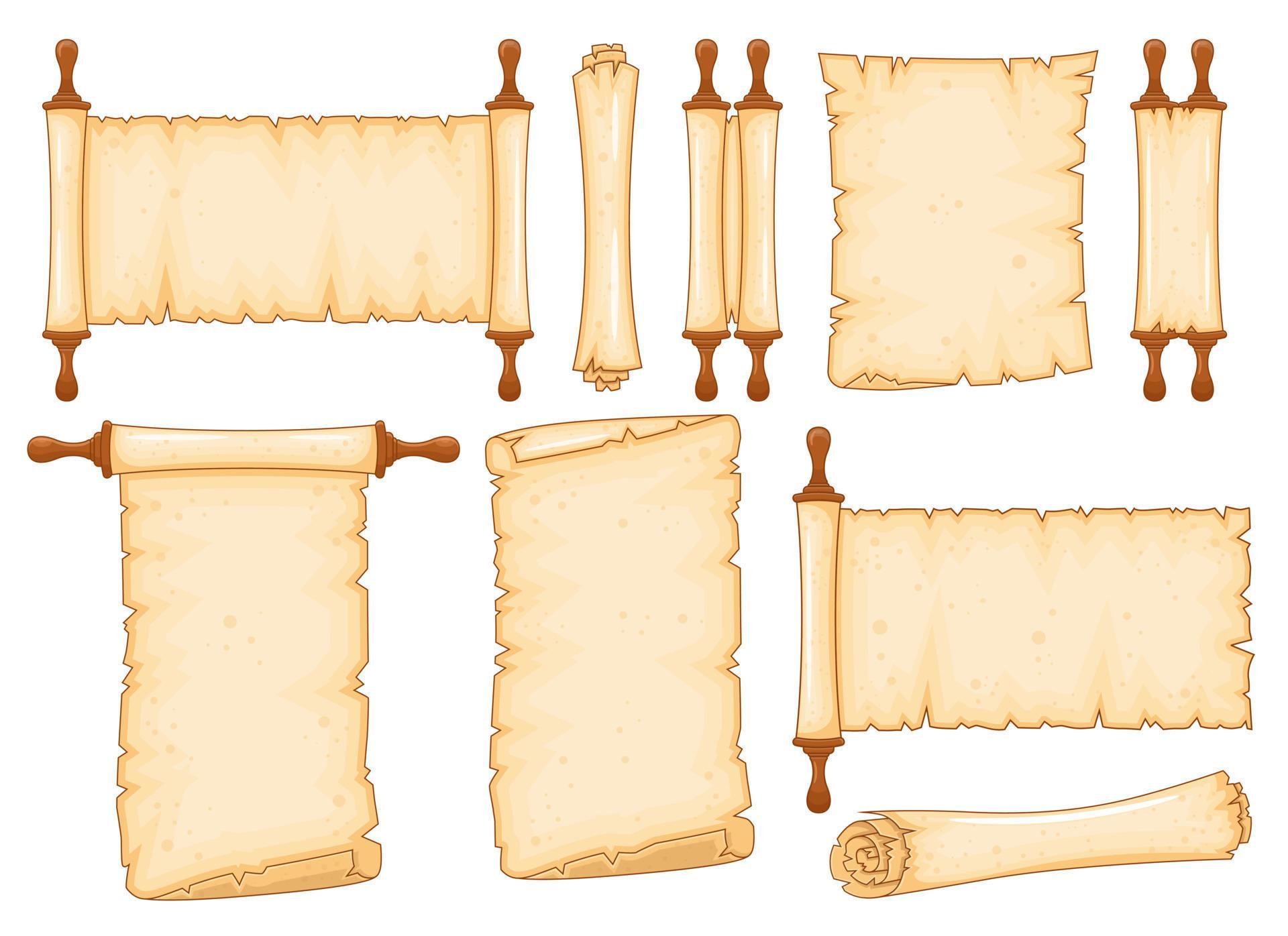 Old scroll vector design illustration isolated on white background ...