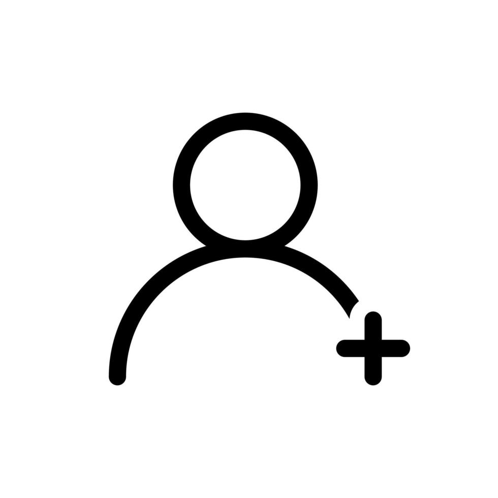 Add user icon vector in line style. Social media button concept ...