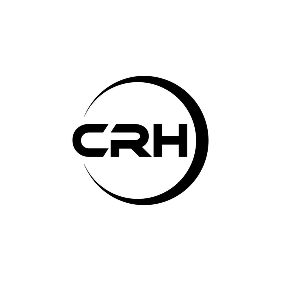 CRH letter logo design in illustration. Vector logo, calligraphy designs for logo, Poster ...
