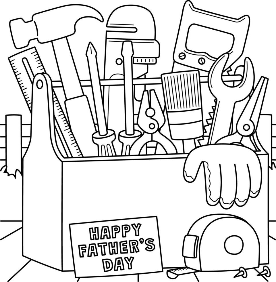 Happy Fathers Day Toolbox Coloring Page for Kids 23088319 Vector Art at ... Happy Fathers Day Toolbox Coloring Page for Kids 23088319 Vector Art at ...