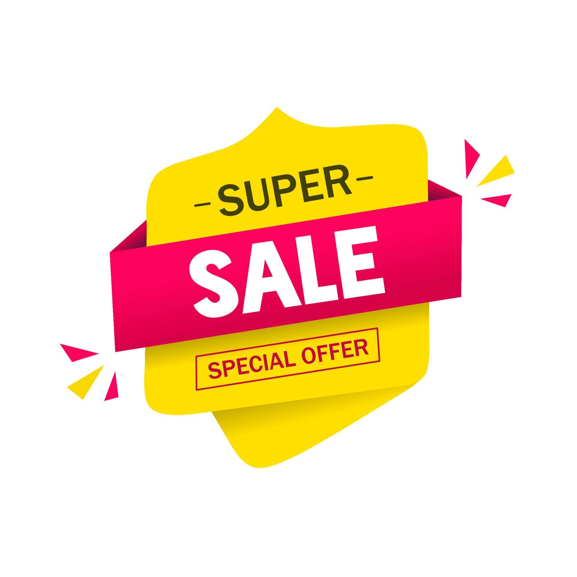 Super Sale Banner Design Template Special Offer Concept Flat Vector