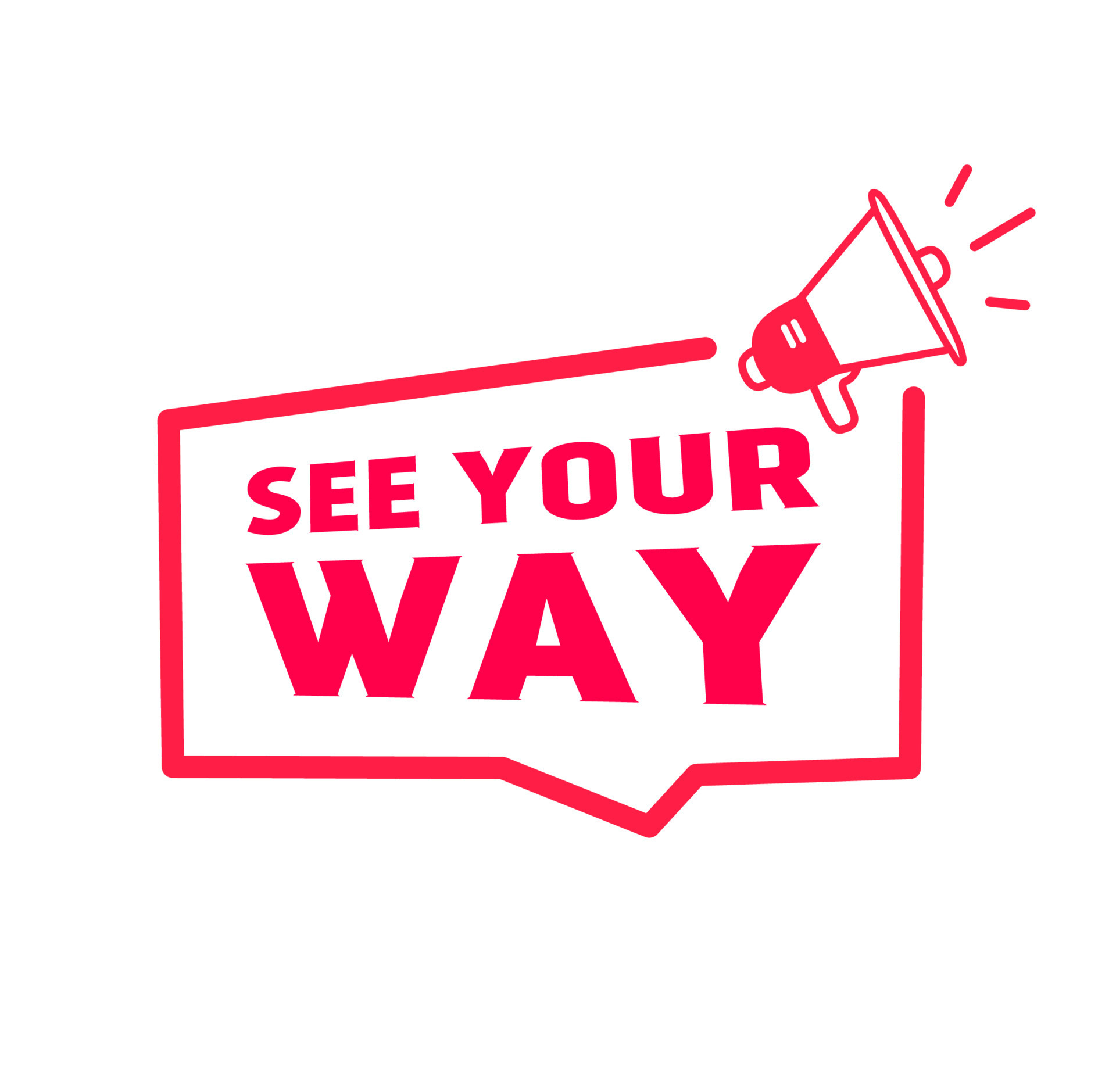 See your way. Badge icon with megaphone. Banner template.flat Vector ...