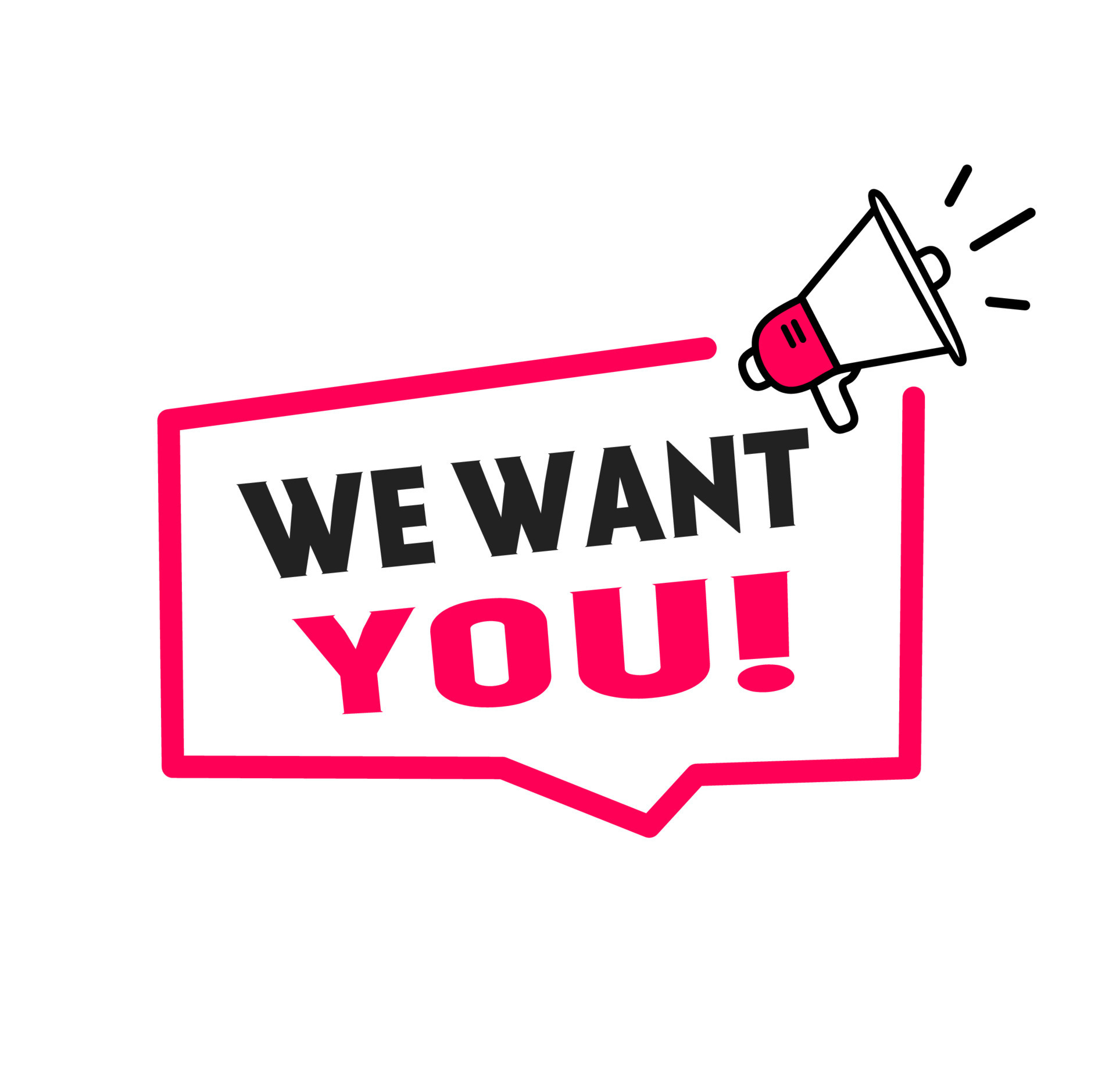We want you banner, megaphone icon. Design for business, Vector ... We want you banner, megaphone icon. Design for business, Vector ...