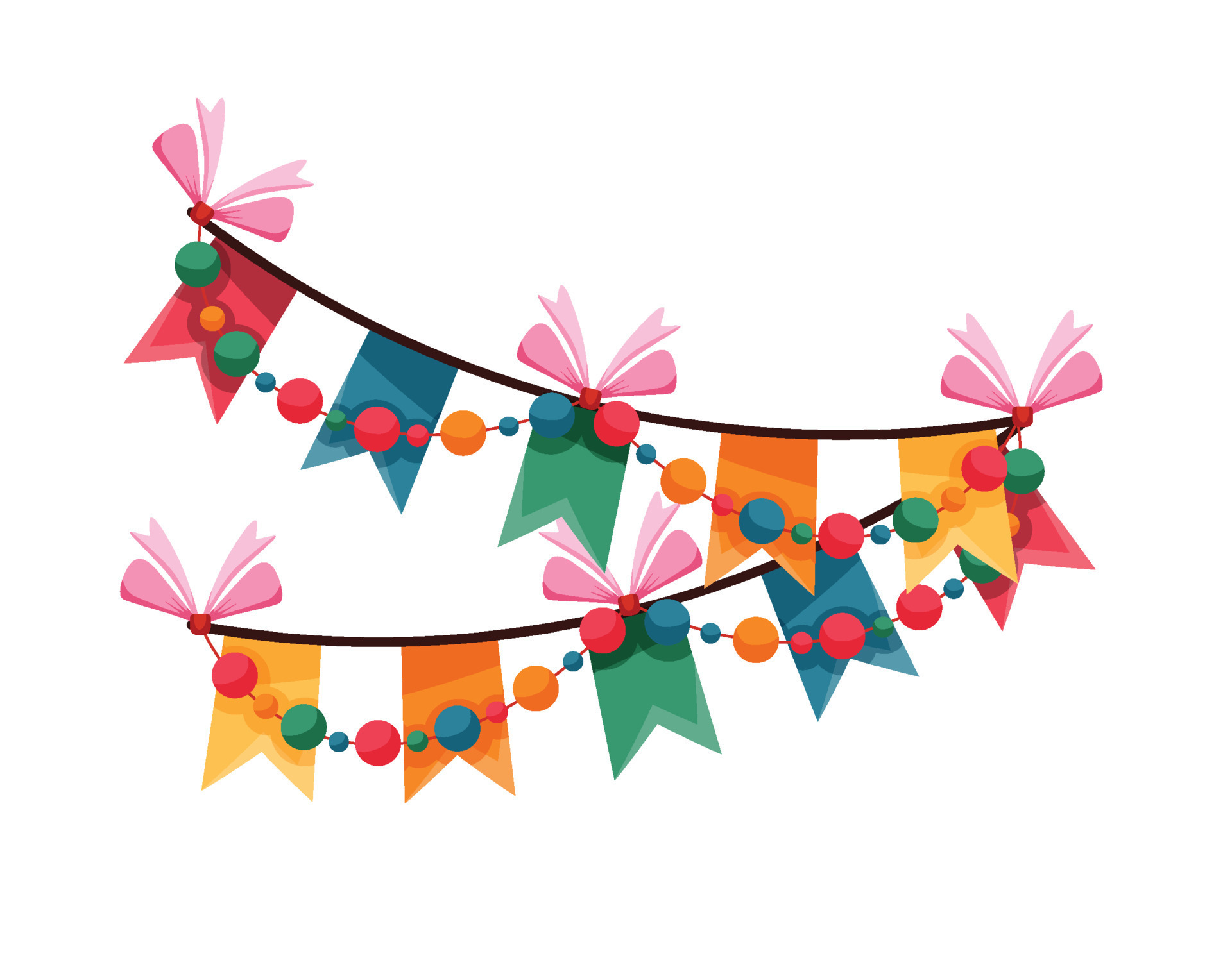 Colorful Garlands Party Banner Vector Illustration 23090343 Vector Art