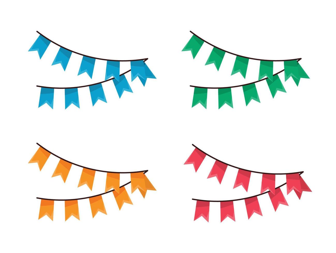 Set Of Colorful Garlands Party Banner Vector Illustration 23090352
