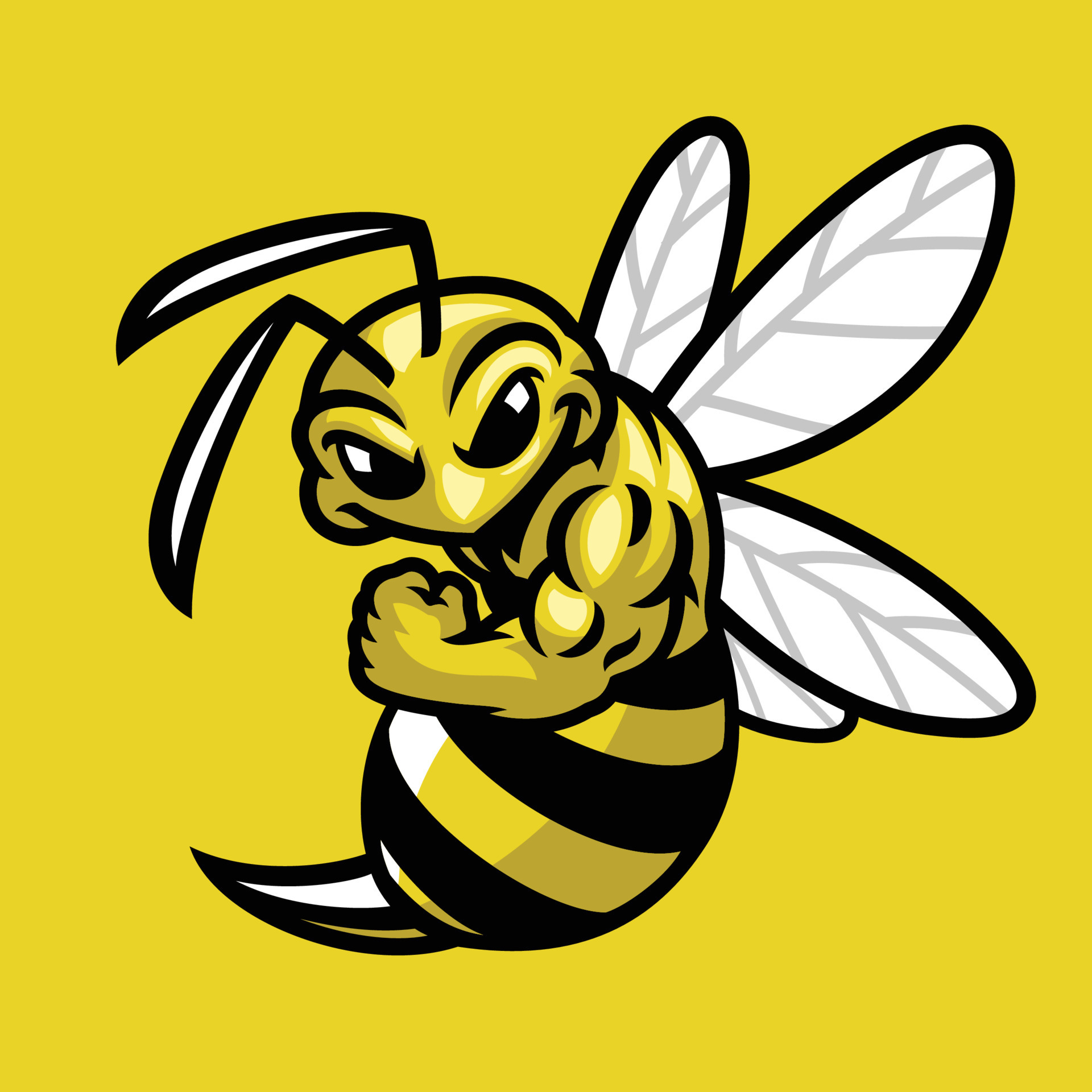 abeja músculo deporte mascota 23092436 Vector en Vecteezy