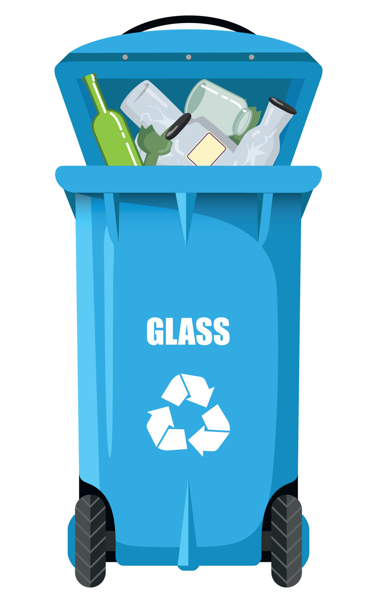 blue vector dumpster for glass 23092662 Vector Art at Vecteezy