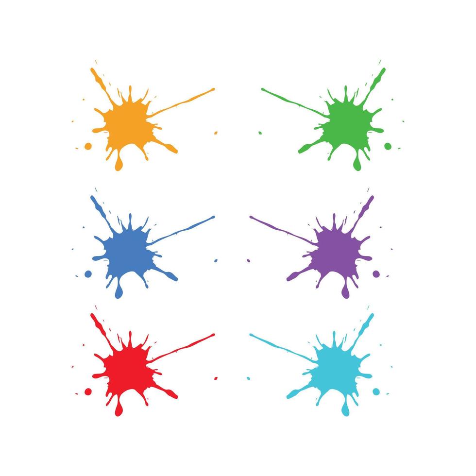 set of colourful ink splash vector illustration 23093002 Vector Art at ...