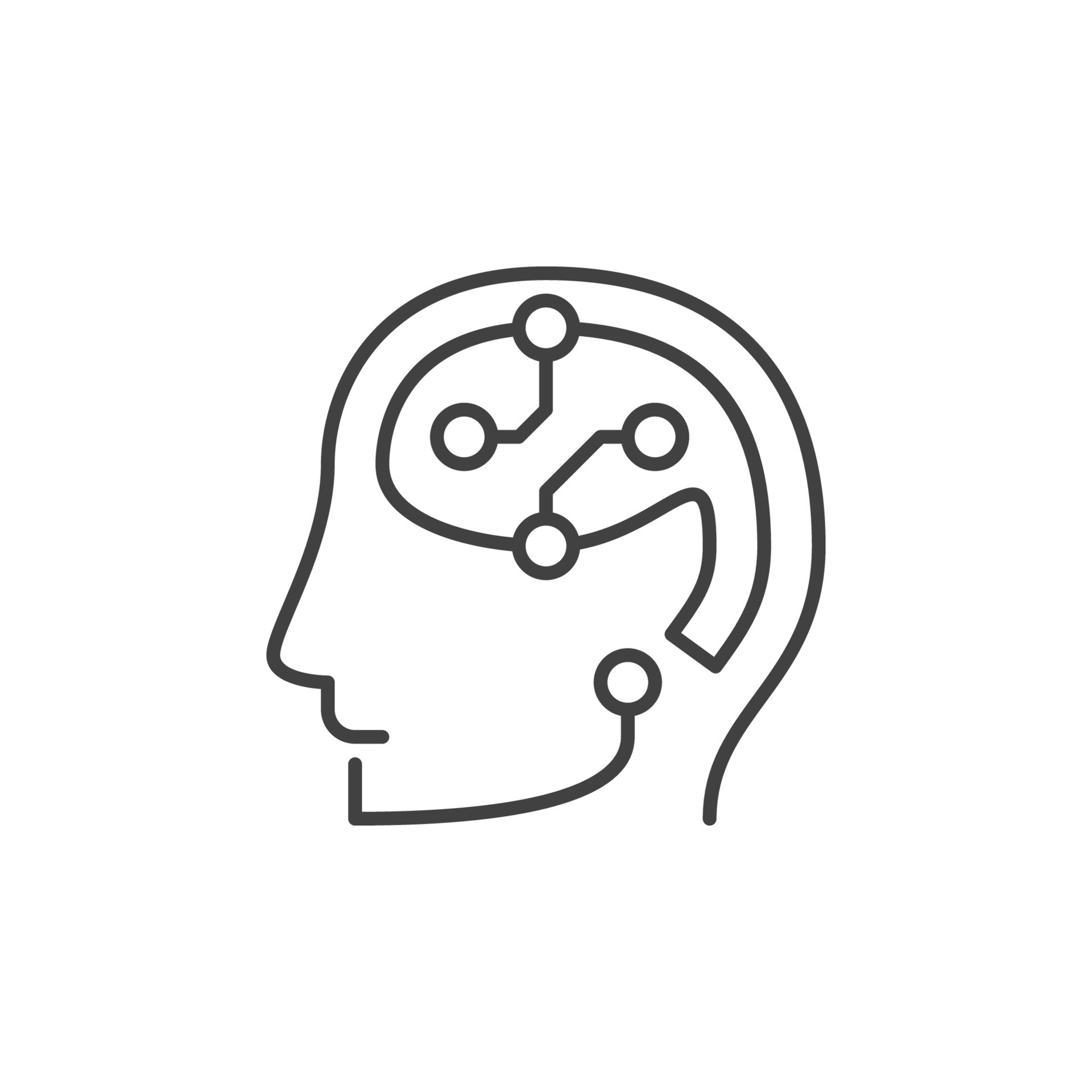 AI Brain in Head vector Artificial Intelligence concept outline icon ...