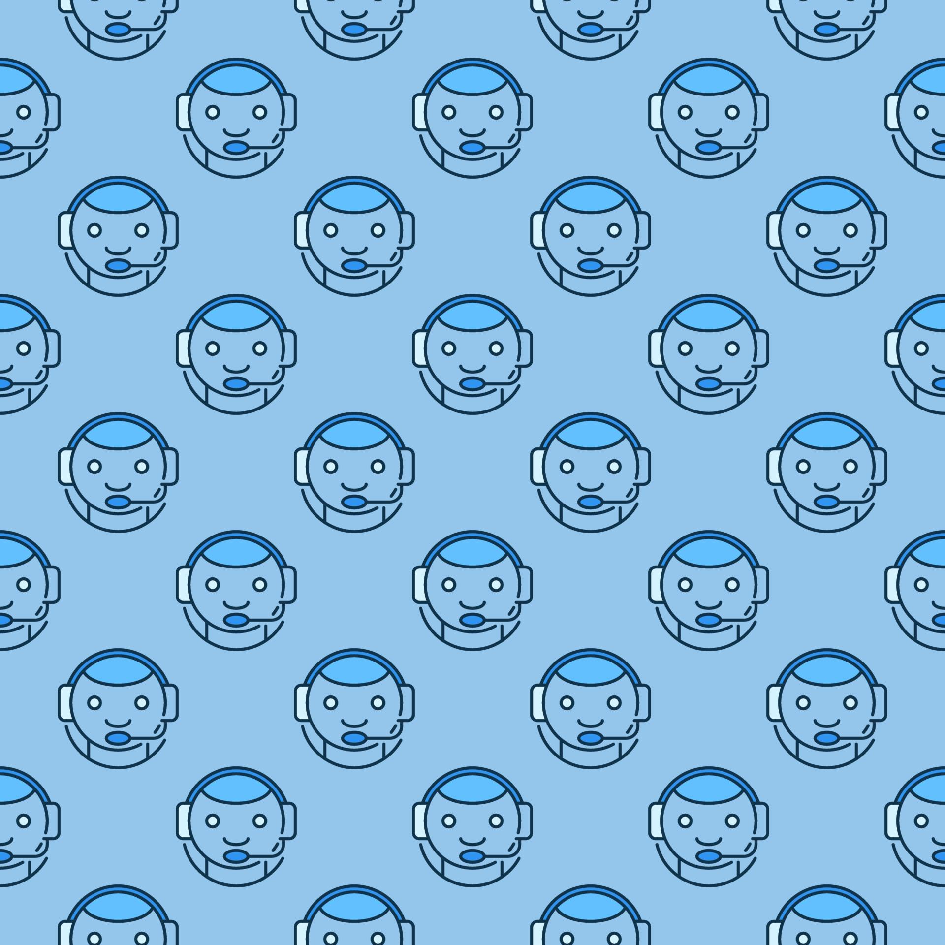 Chat Bot With Headset Vector Chatbot Colored Seamless Pattern 23093070 Vector Art At Vecteezy
