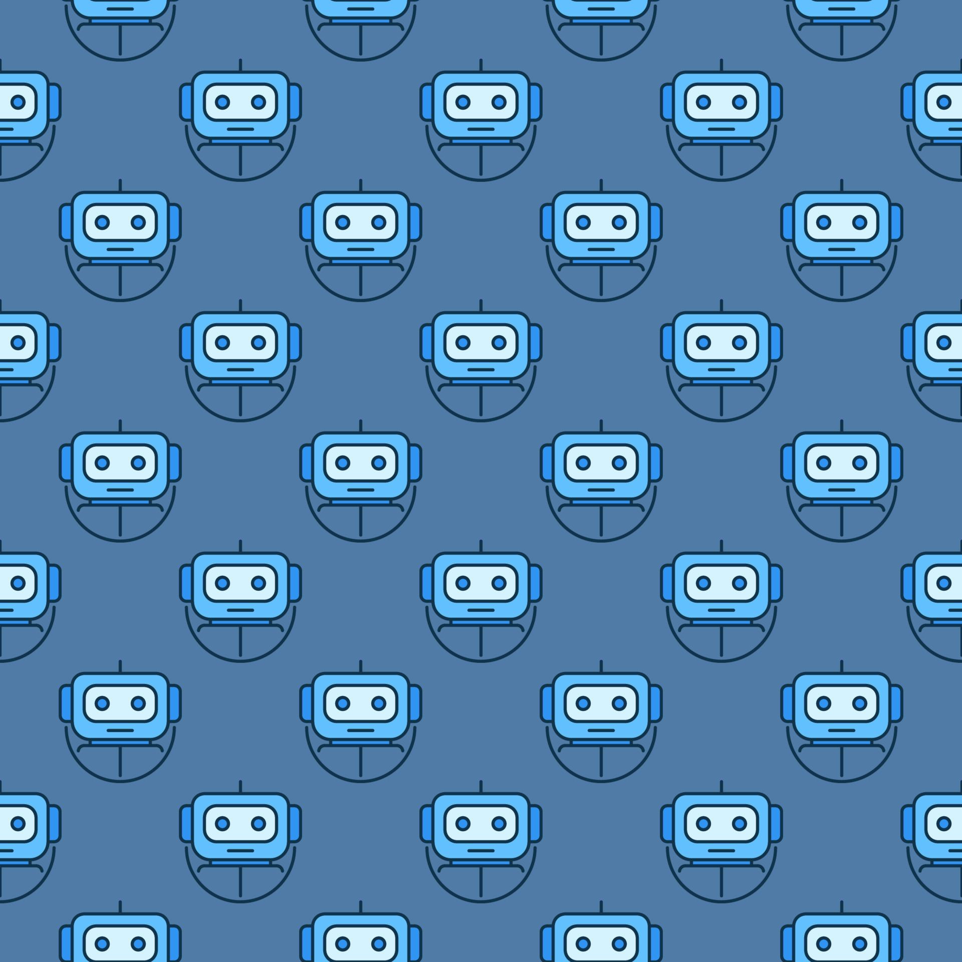 Chatbot Round Vector Robot Support Colored Seamless Pattern 23093081