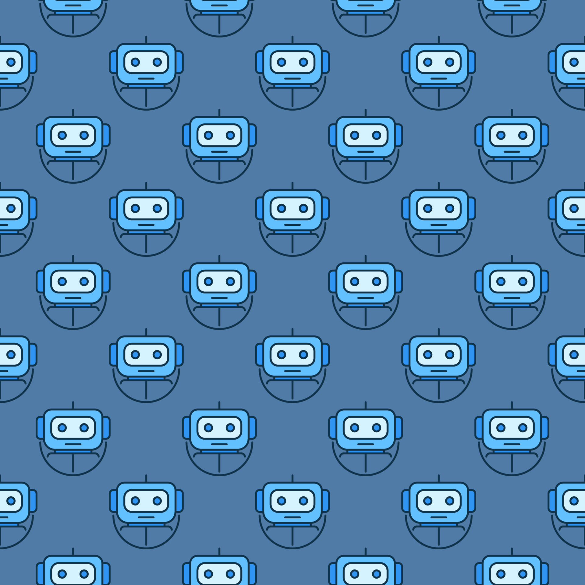 Chatbot Round Vector Robot Support Colored Seamless Pattern 23093081