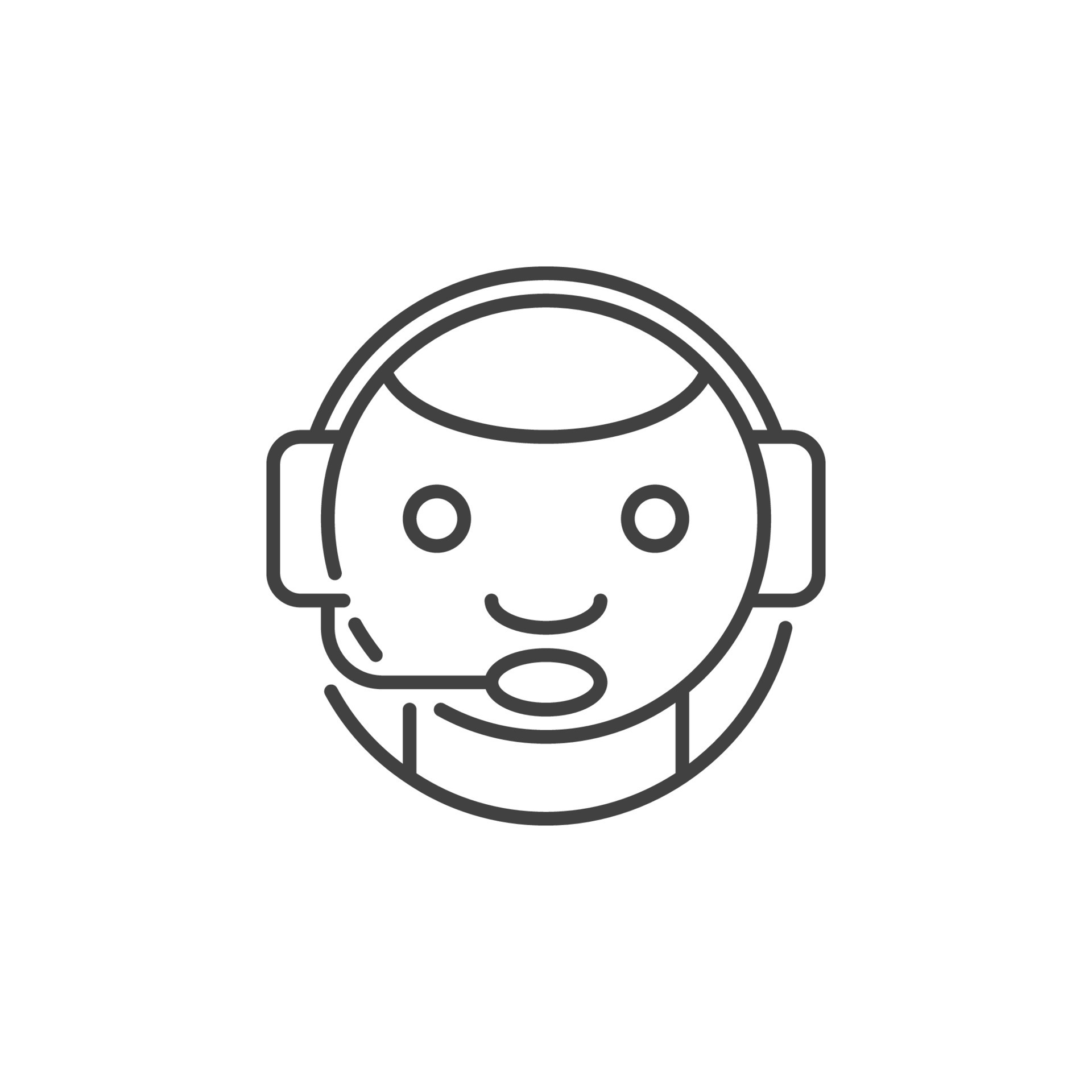 Chatbot With Headset Vector Chat Bot Concept Thin Line Icon 23093083 Vector Art At Vecteezy