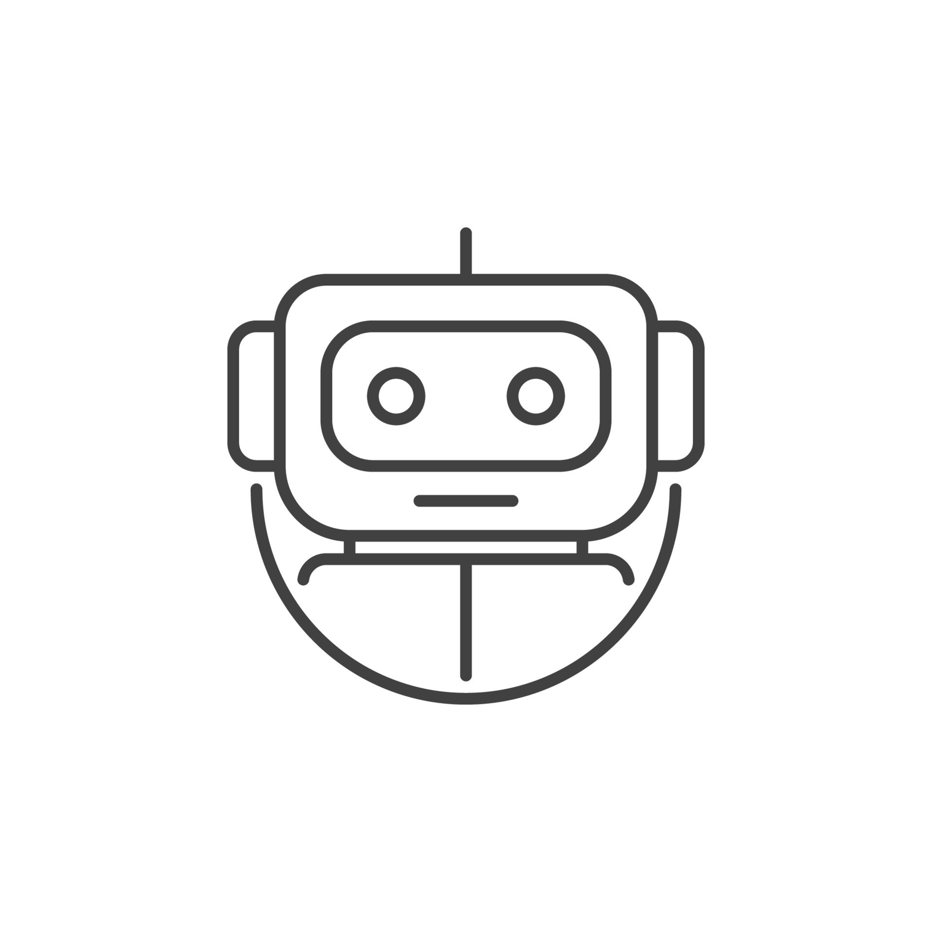 Circle With Chatbot Vector Concept Outline Icon Or Symbol 23093086