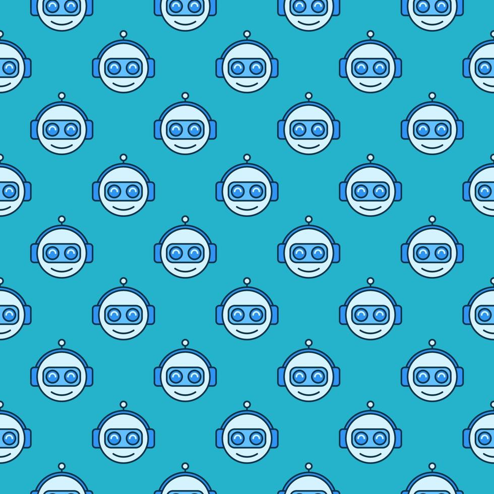 Funny Chatbot Head Vector Colored Seamless Pattern 23093097 Vector Art