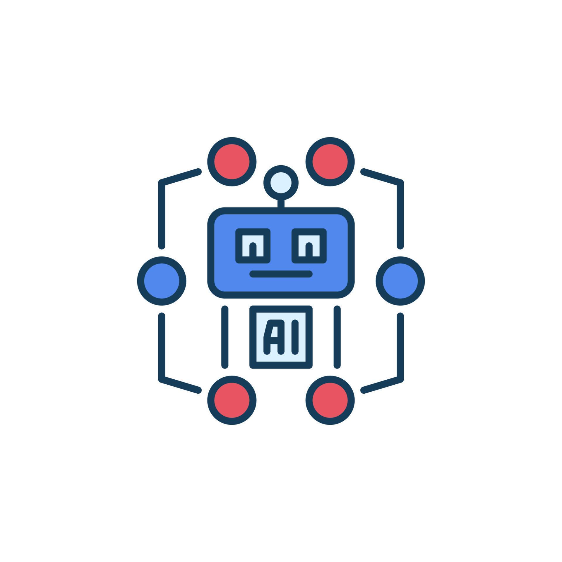 Artificial Intelligence AI Robot vector concept colored icon 23093168 ...