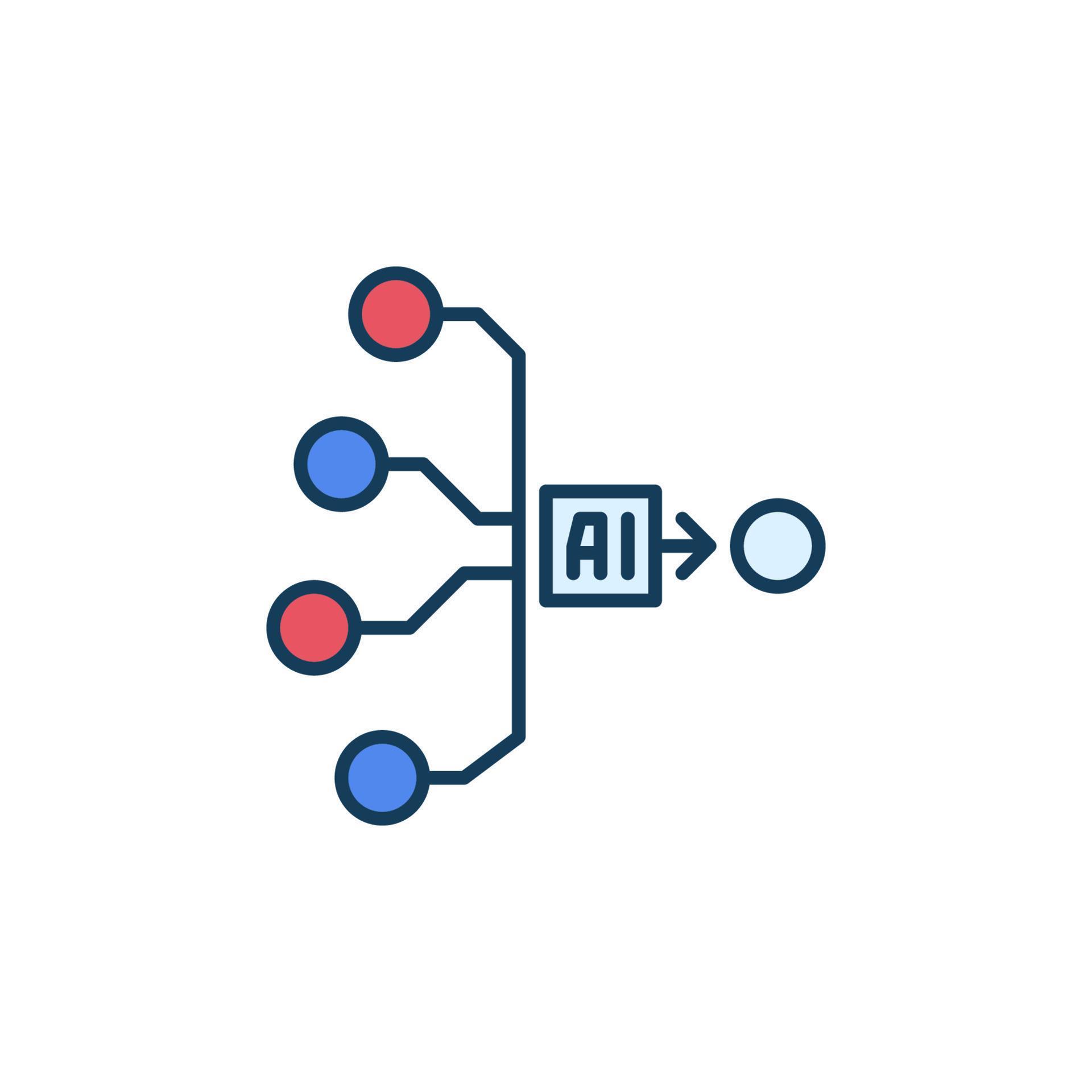 Artificial Intelligence Ai Generation Vector Concept Colored Icon
