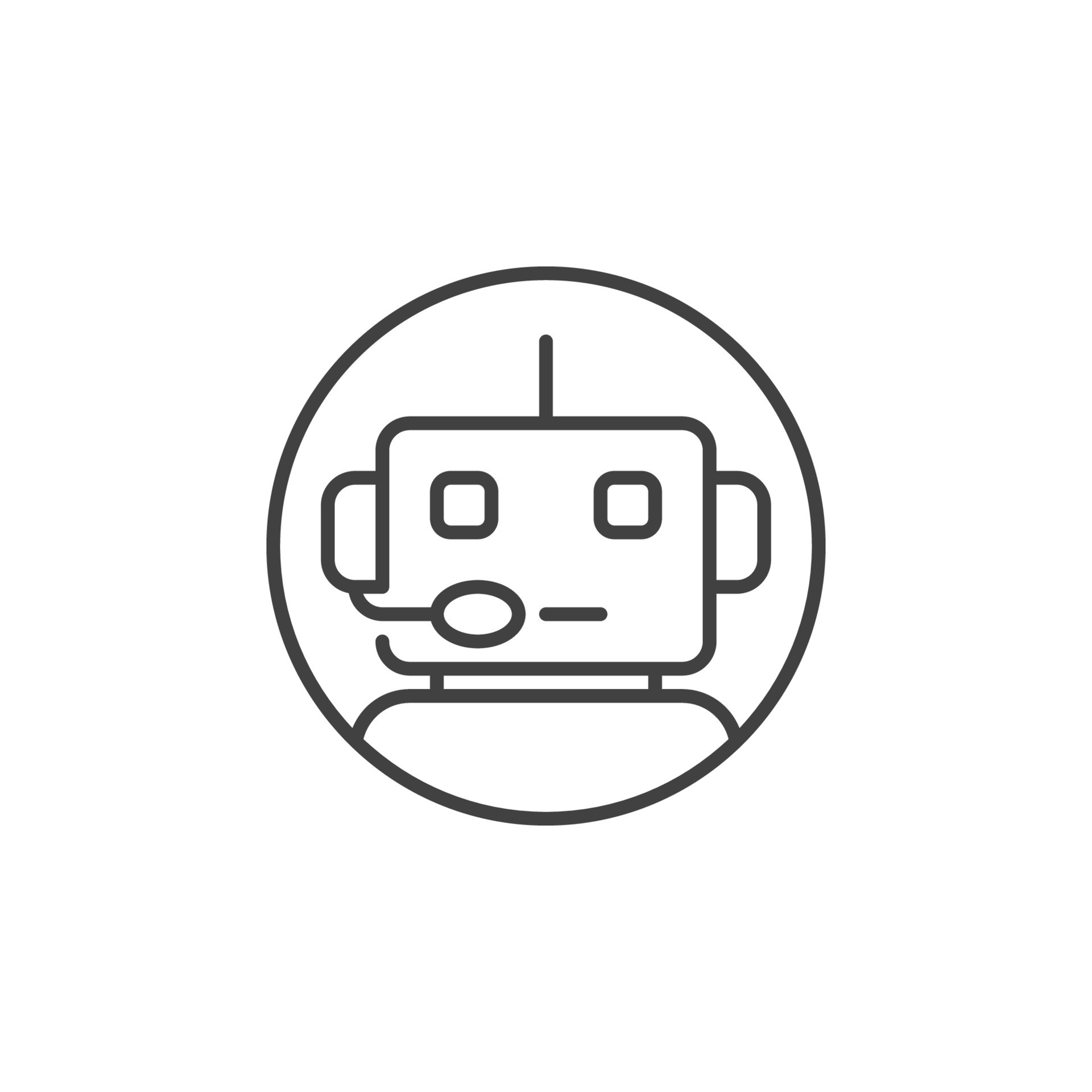 Chatbot Robot Circle Vector Concept Line Icon Or Sign 23093182 Vector