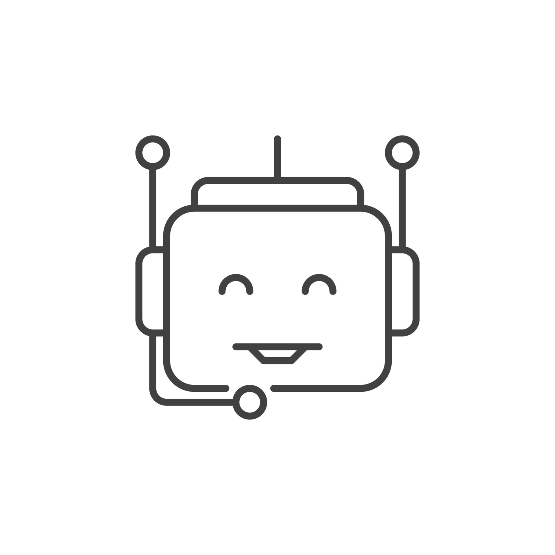 Chatbot Robot Head Vector Concept Icon In Thin Line Style 23093184 Vector Art At Vecteezy
