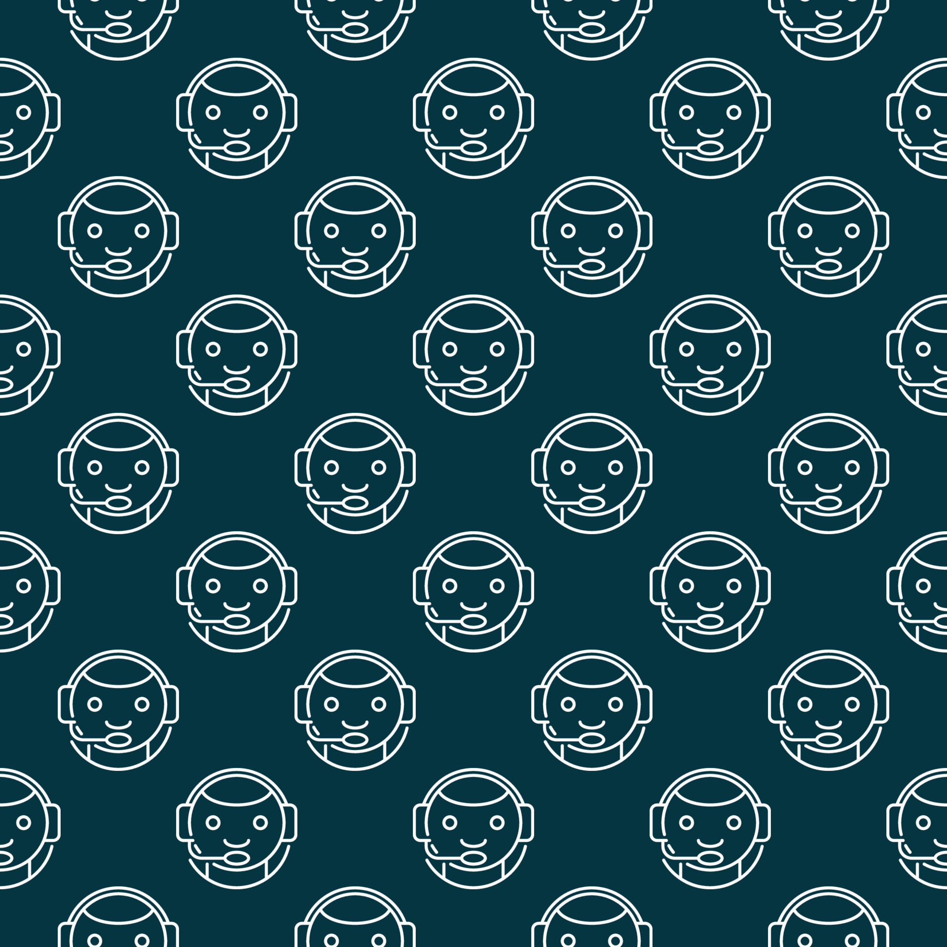 Chatbot With Headset Vector Chat Bot Concept Line Seamless Pattern 23093195 Vector Art At Vecteezy