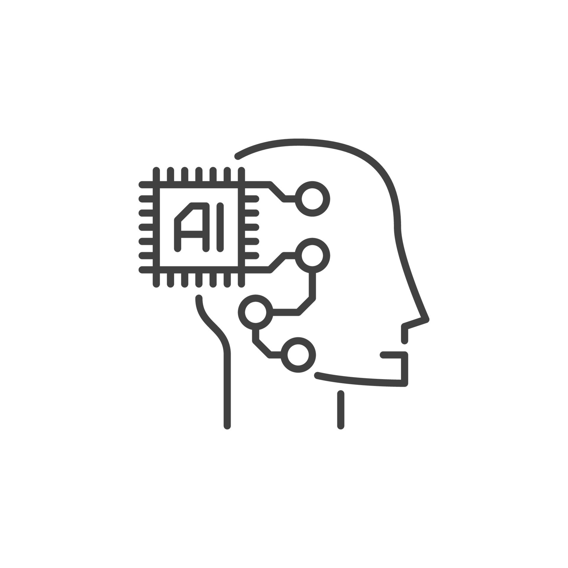 Head with AI Chip vector Artificial Intelligence concept line icon 23093202 Vector Art at Vecteezy