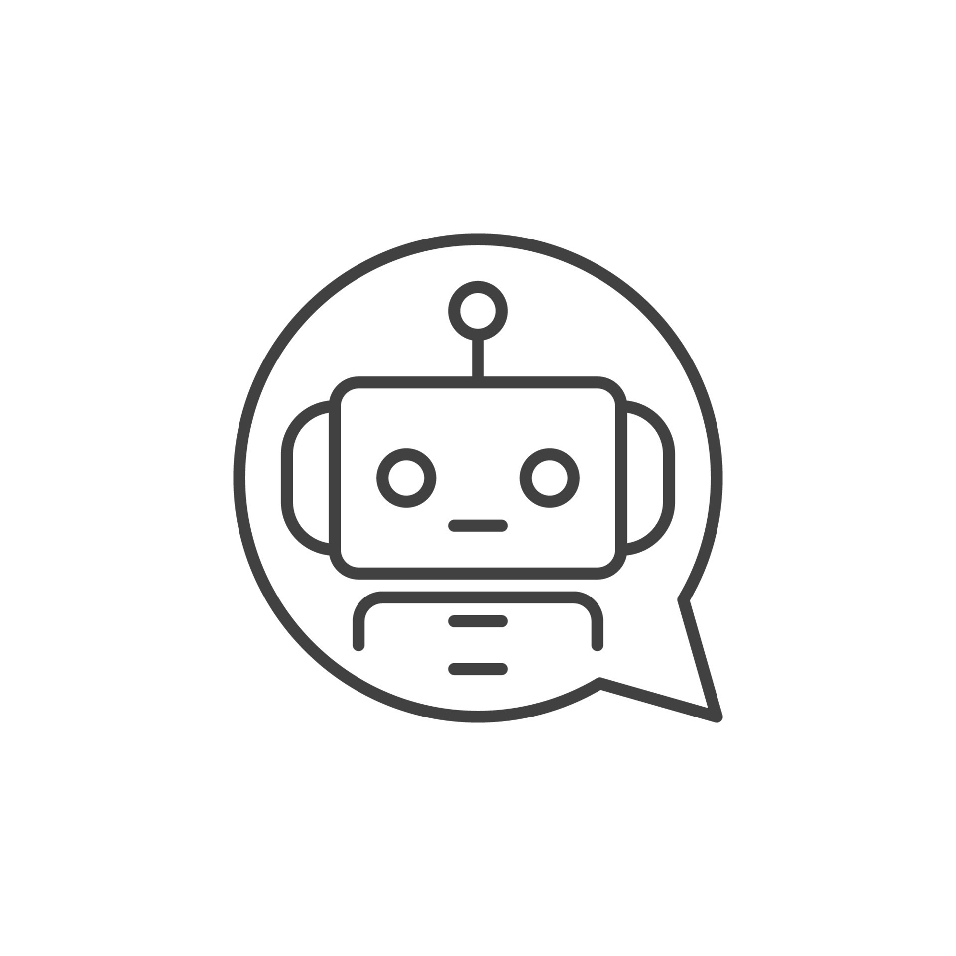 Round Speech Bubble With Chatbot Vector Concept Outline Icon 23093209