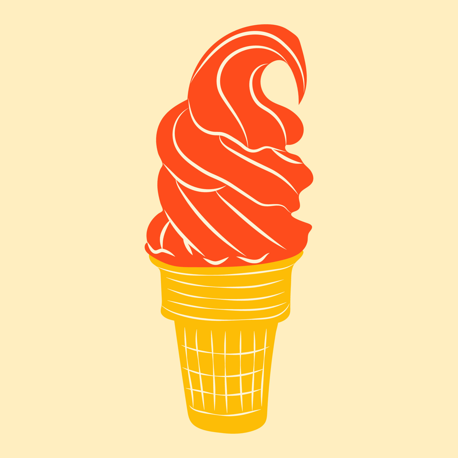 Ice cream in bright cartoon style. Ice Cream flat vector in nice colors isolated on white ...