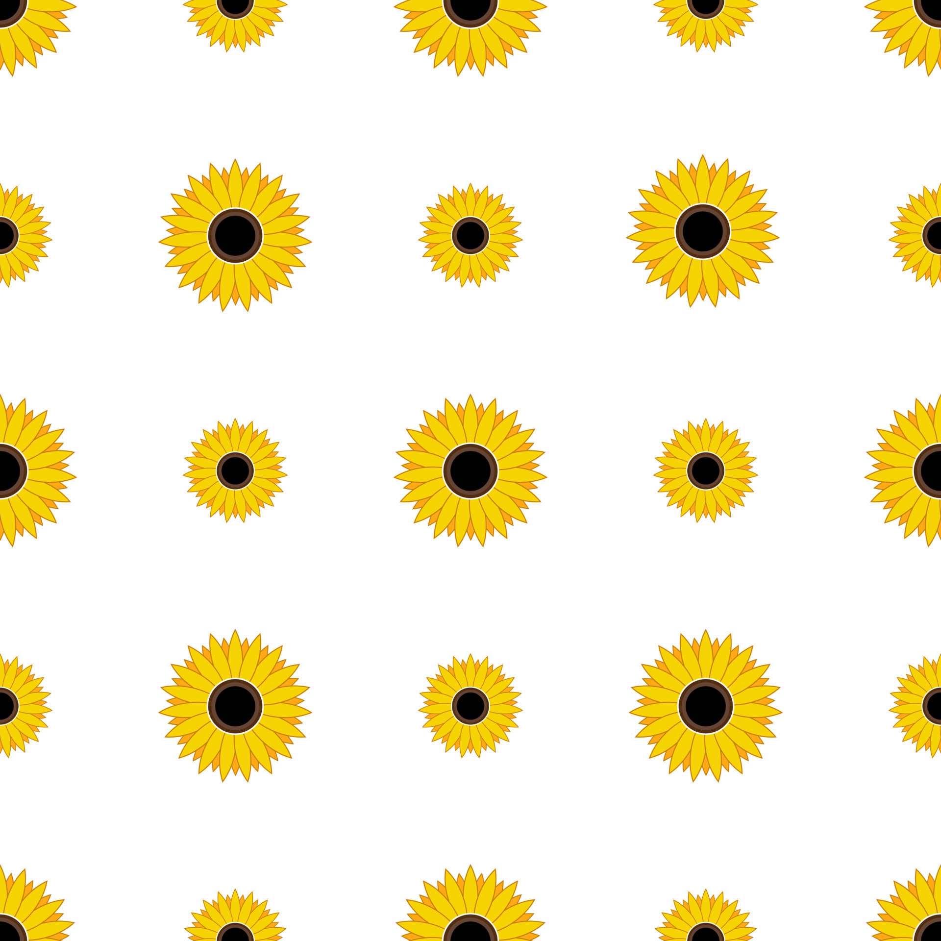 Seamless pattern yellow Sunflowers isolated on white background. 23097077 Vector Art at Vecteezy