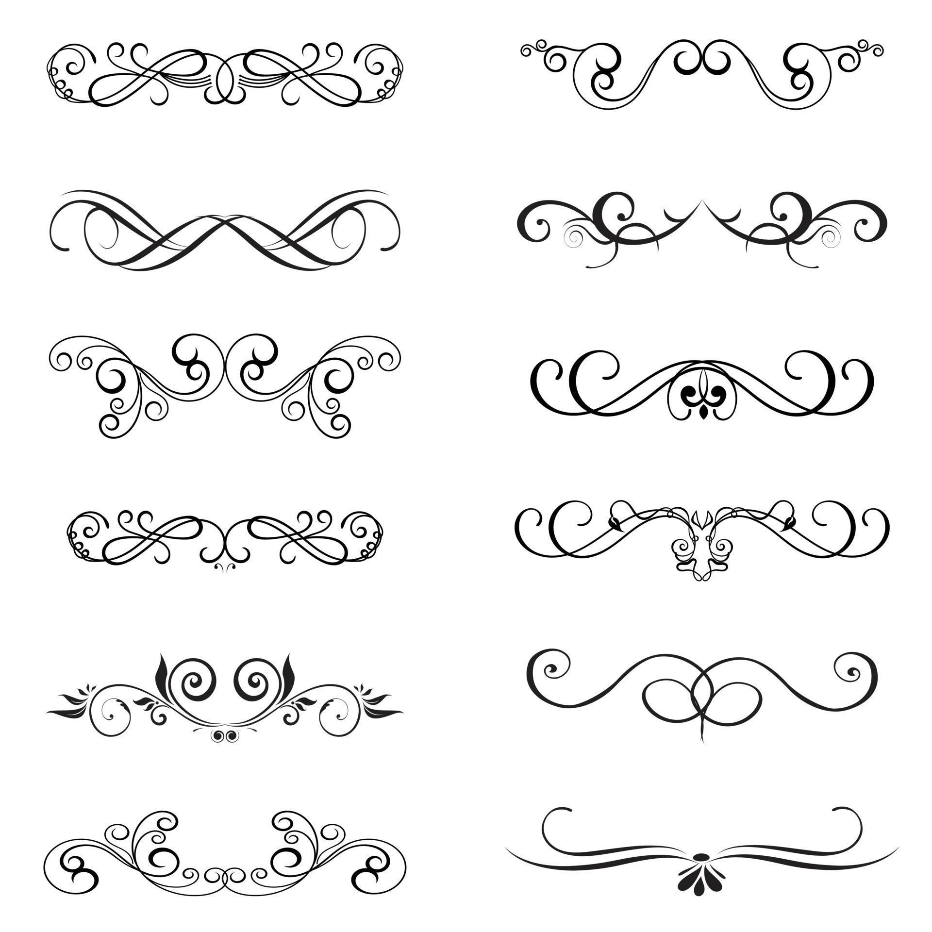 Ornate frames and scroll elements. 23097078 Vector Art at Vecteezy