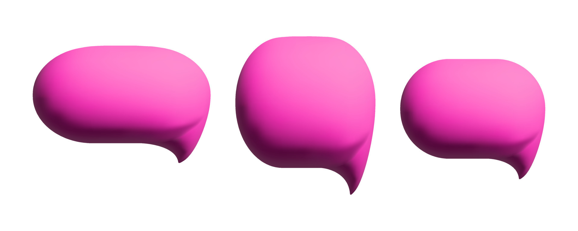 3D speech bubbles matte pink vector illustration 23097138 Vector Art at ...