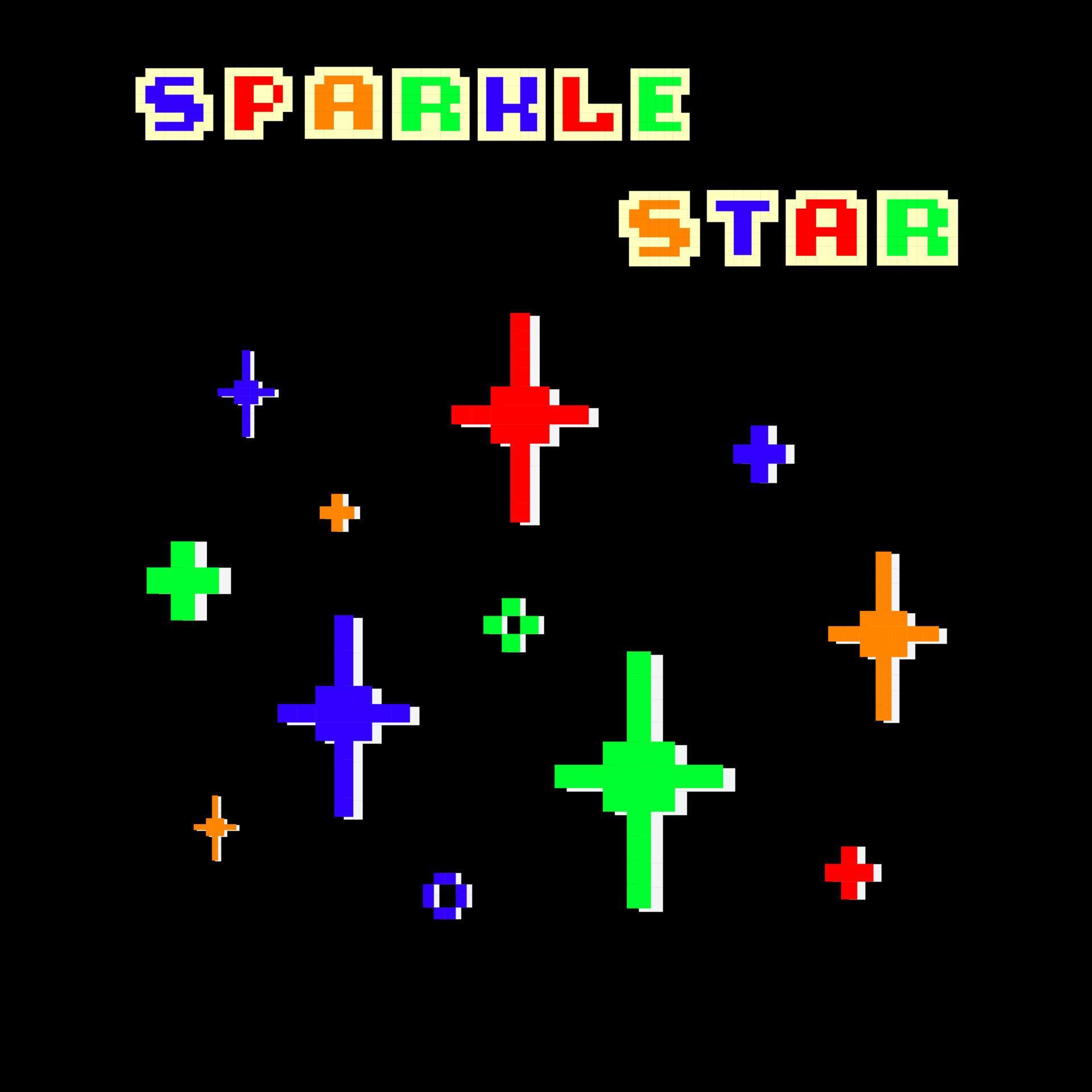 Colorful sparkling pixel set, vector sparkling pixel set, Pixel art stars set. The effect of ...