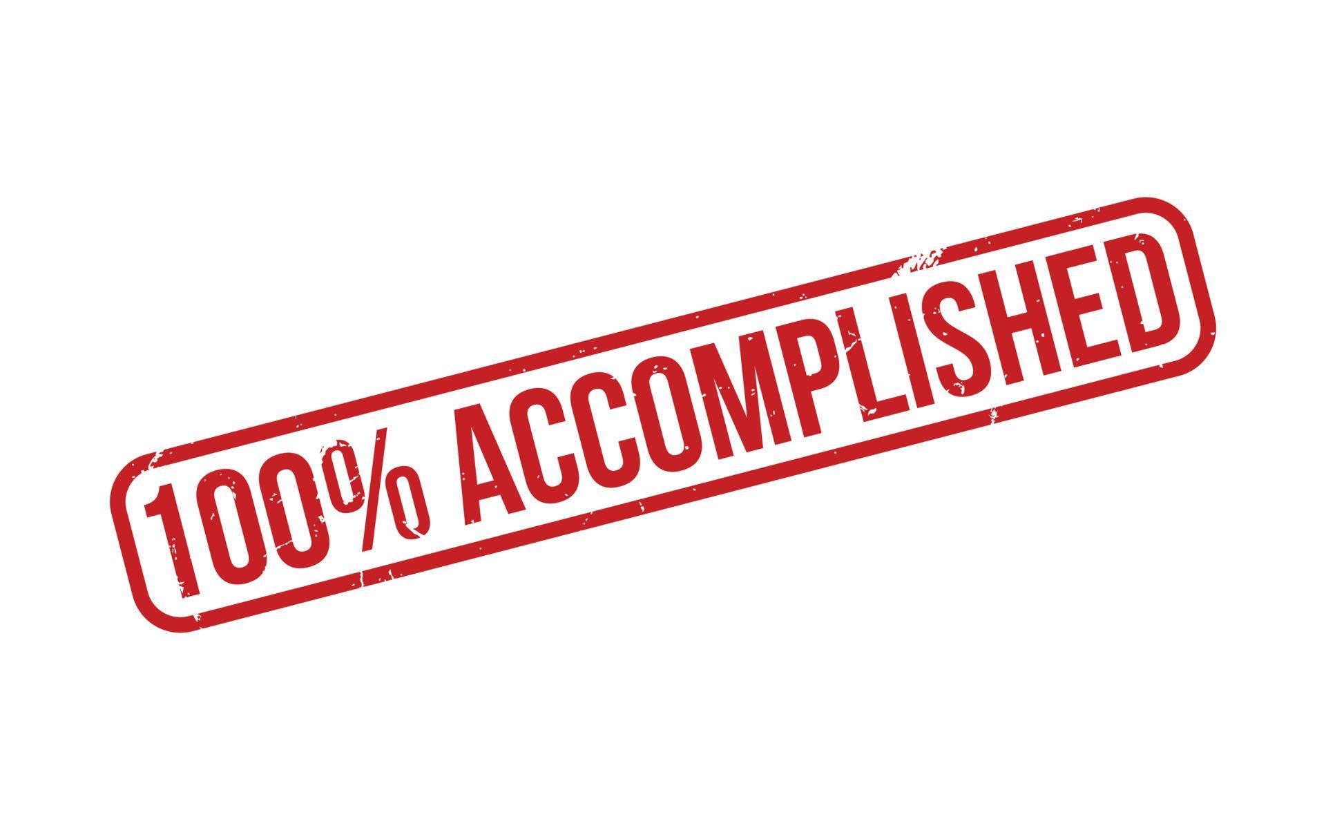 100 Percent Accomplished rubber stamp seal vector 23105003 Vector Art at Vecteezy